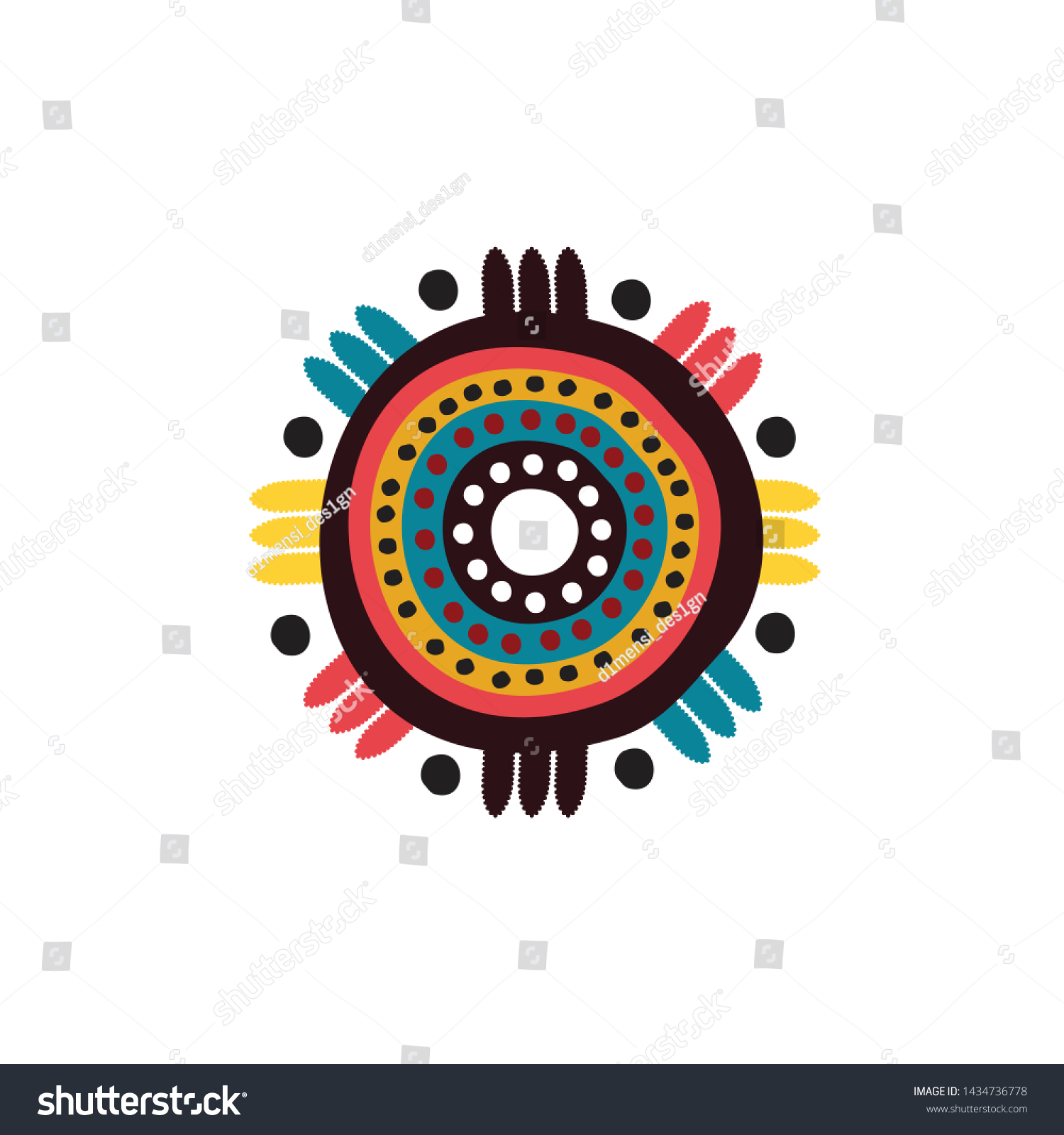Aboriginal Art Icon Logo Design Vector: vector de stock (libre de ...