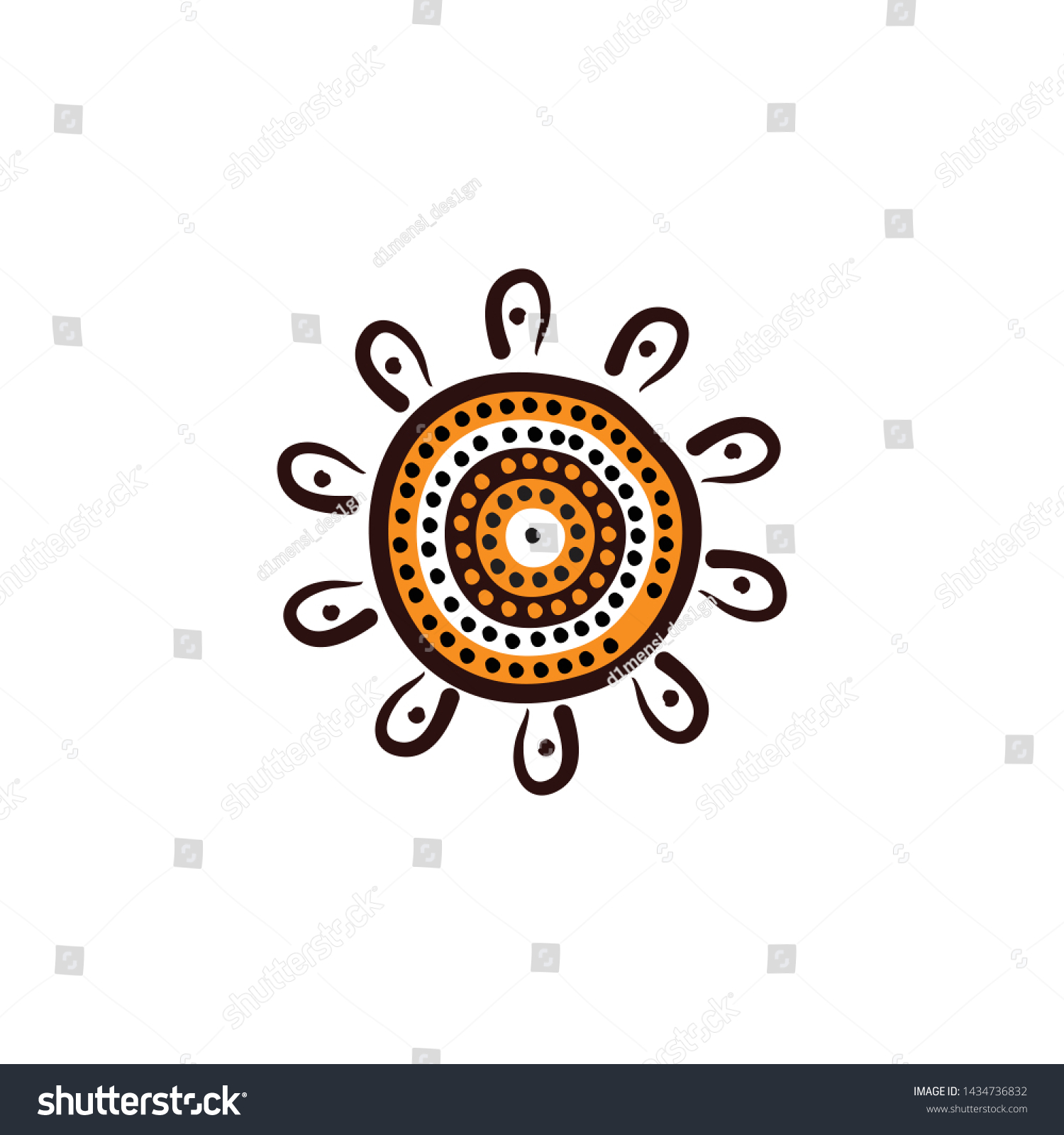 Aboriginal Art Icon Logo Design Vector Stock Vector (Royalty Free ...