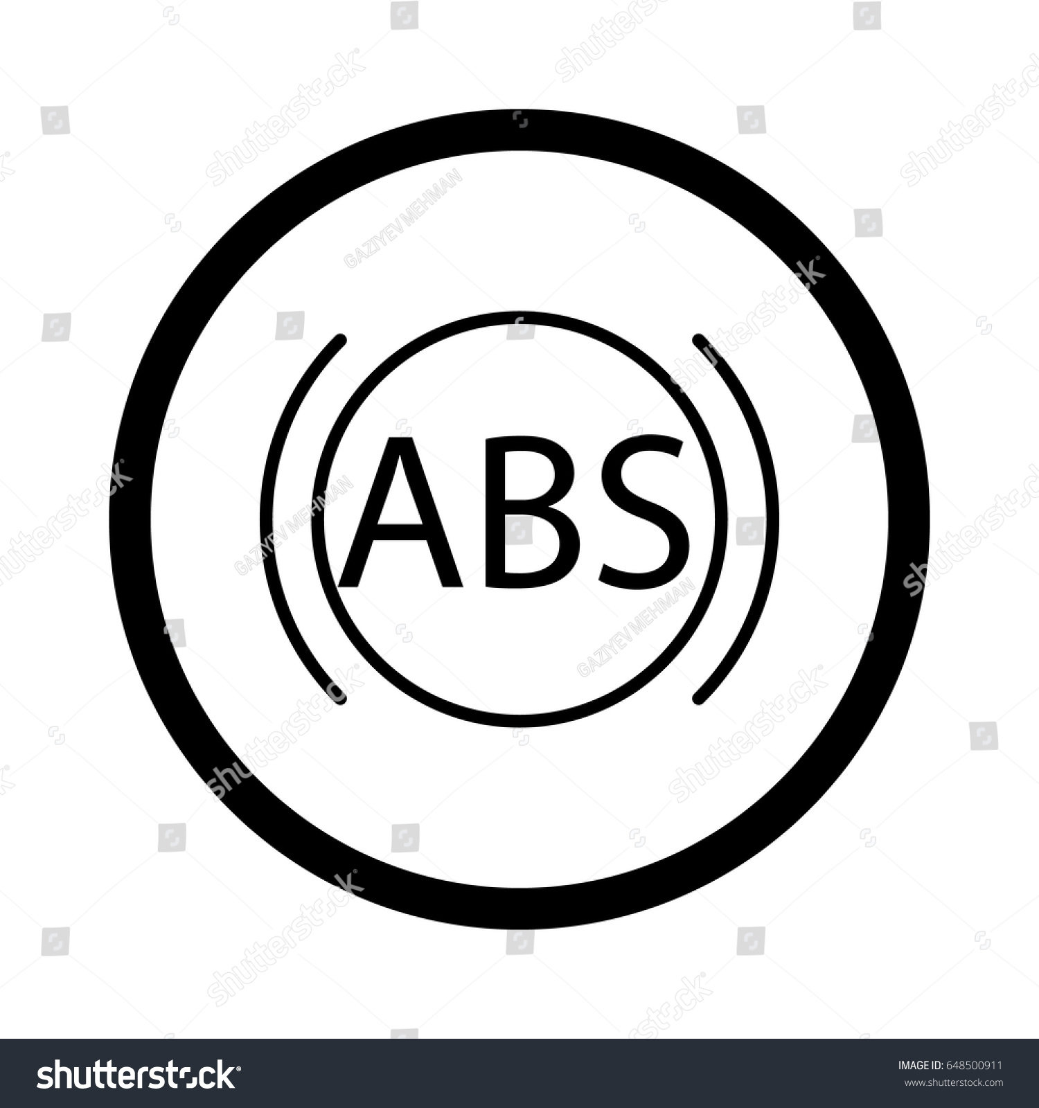 Abs Single Flat Icon On White Stock Vector 648500911 - Shutterstock