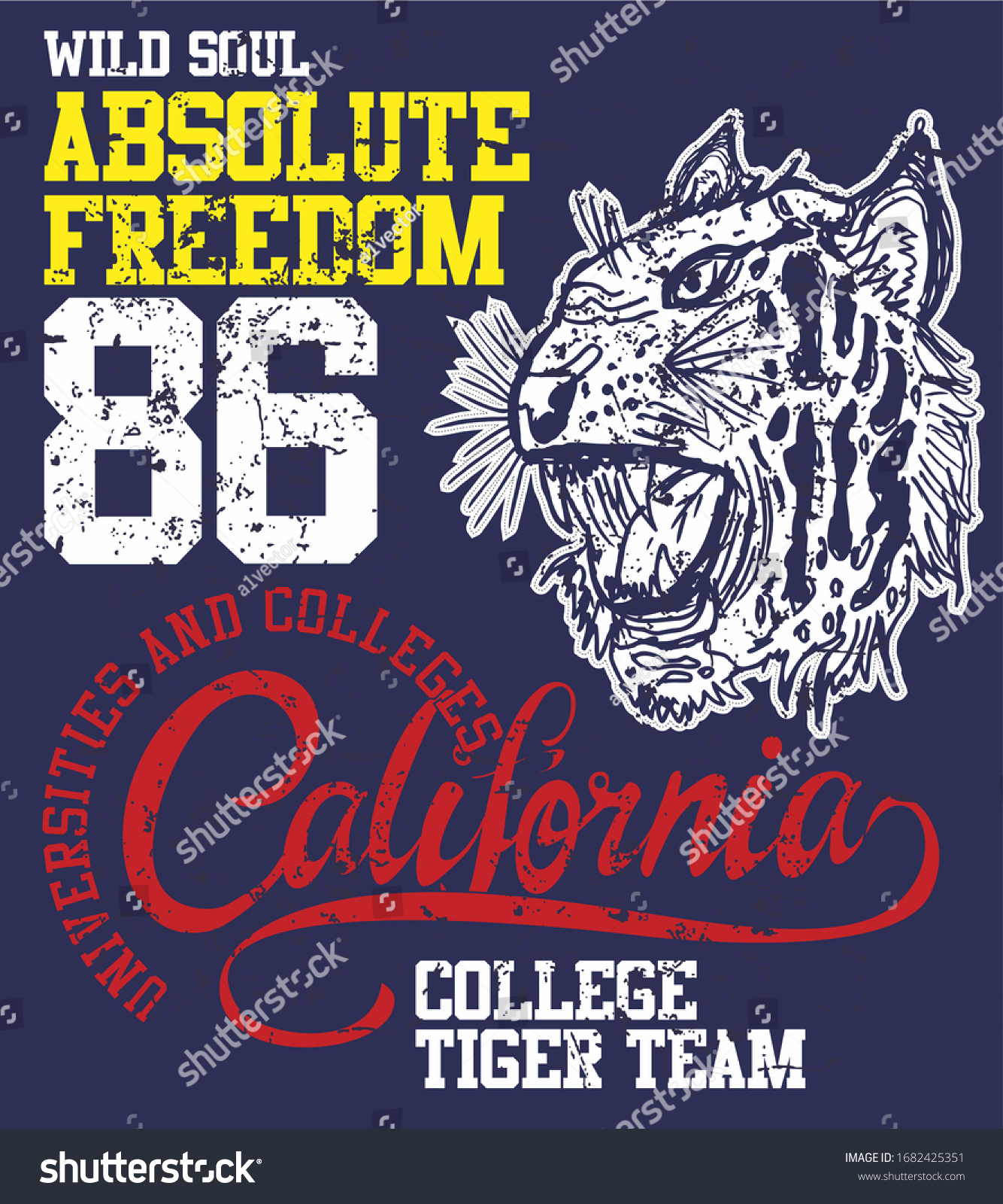 Absolute Freedom Tiger Vector Art Stock Vector (Royalty Free ...