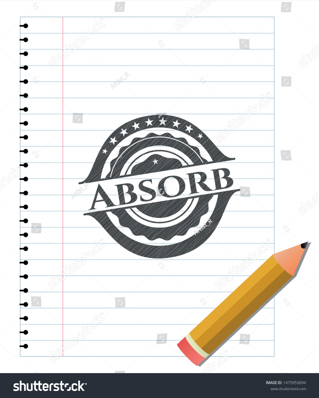 Absorb Pencil Effect Vector Illustration Detailed: vector de stock ...
