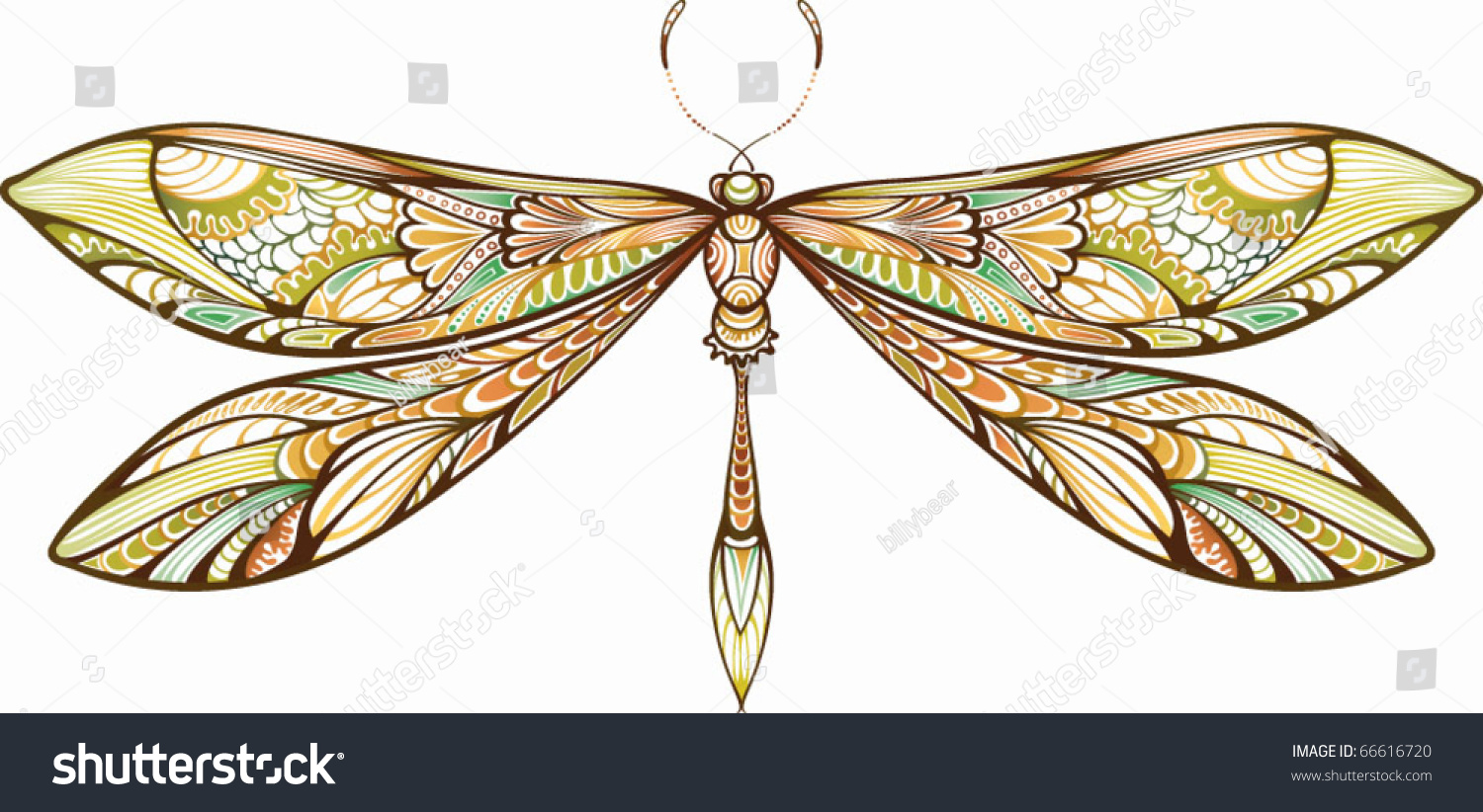 Abstract Animaldragonfly Stock Vector 66616720 - Shutterstock