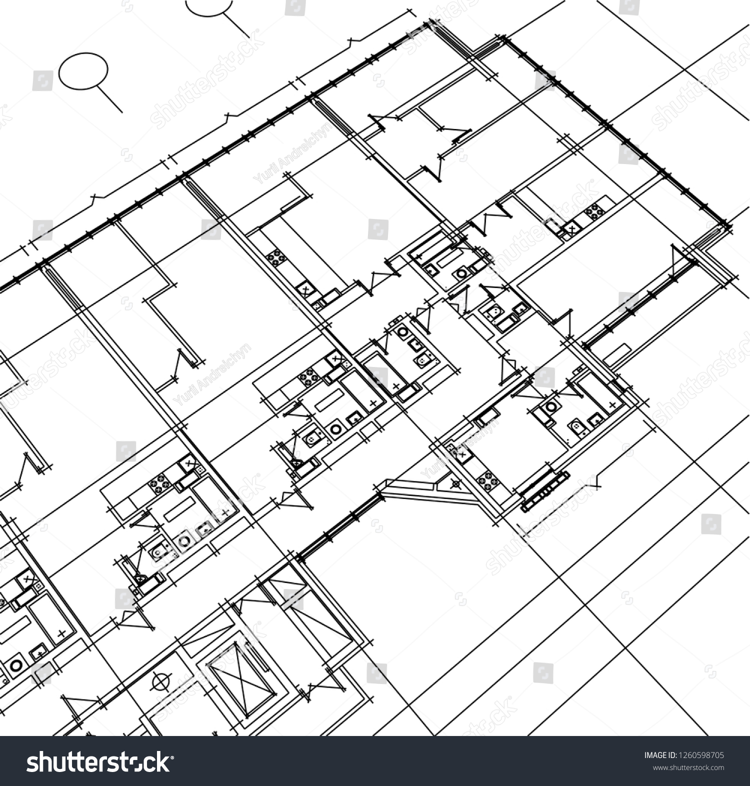 Abstract Architectural Drawings Stock Vector (Royalty Free) 1260598705 ...