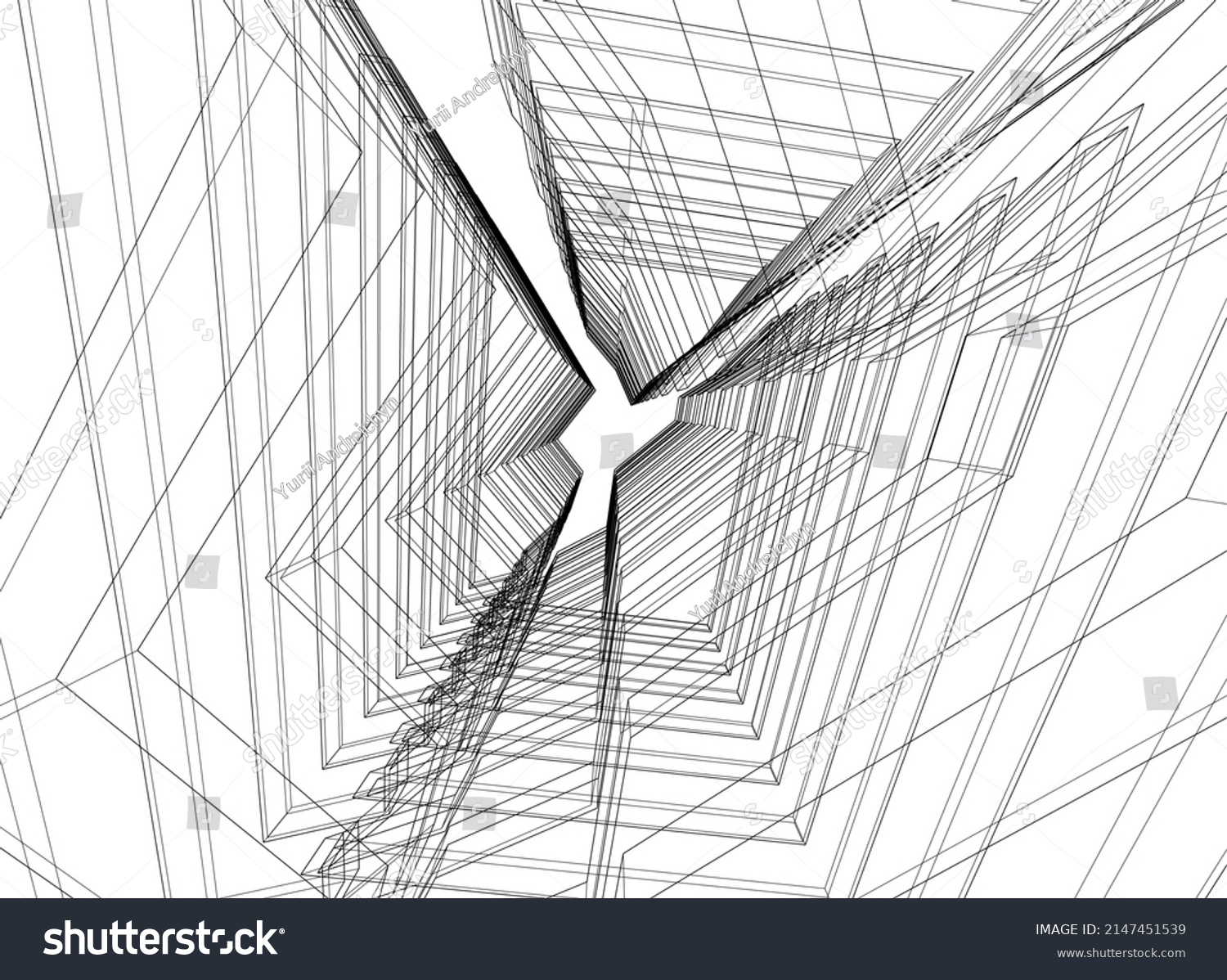 Abstract Architecture Sketch Vector Drawing Stock Vector (Royalty Free ...