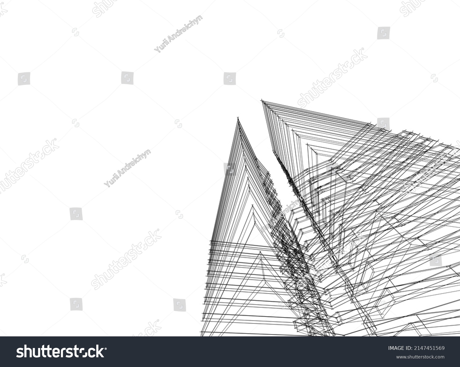 Abstract Architecture Sketch Vector Drawing Stock Vector (Royalty Free ...