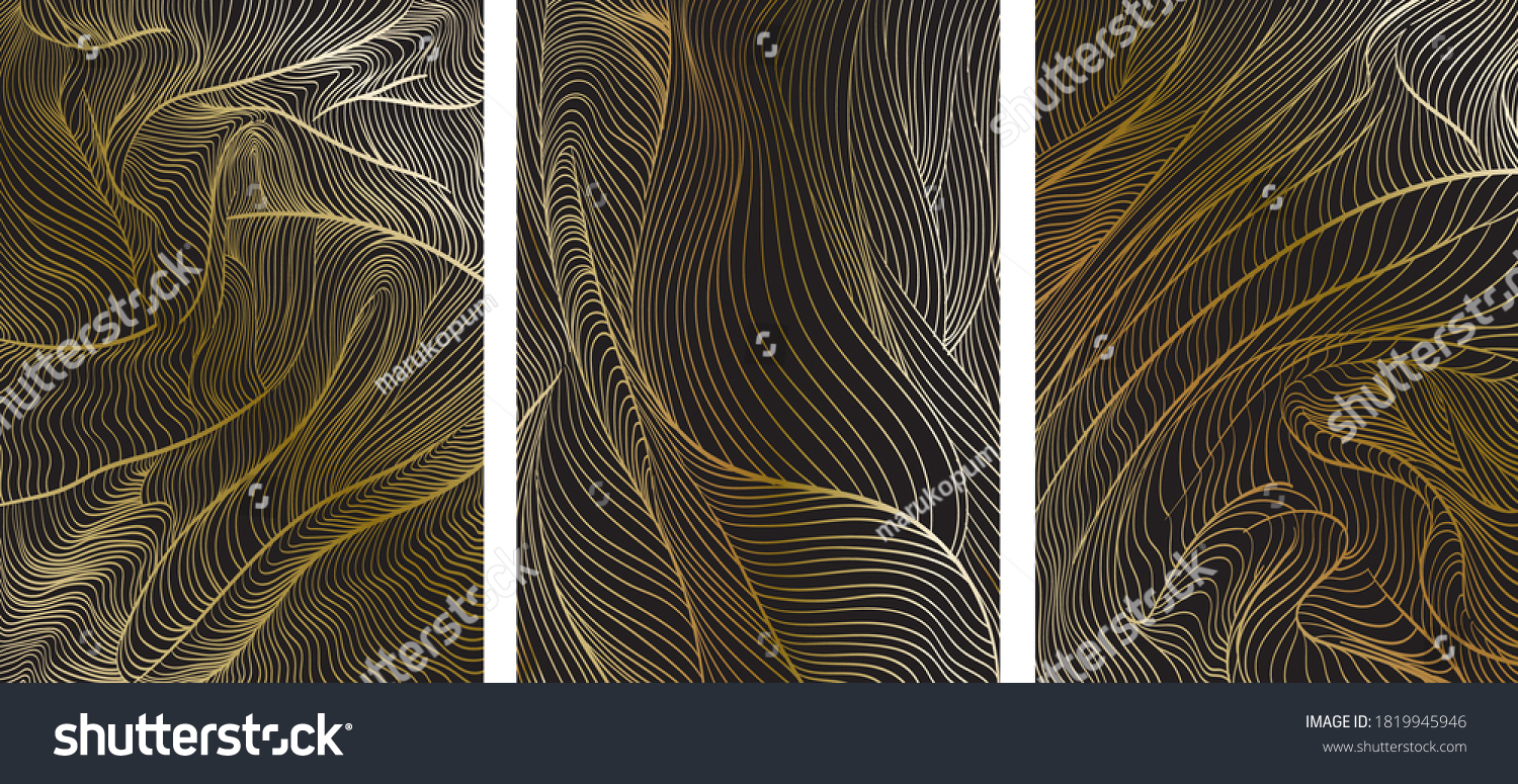 Abstract Art Background Gold Gradient Line Stock Vector (Royalty Free ...