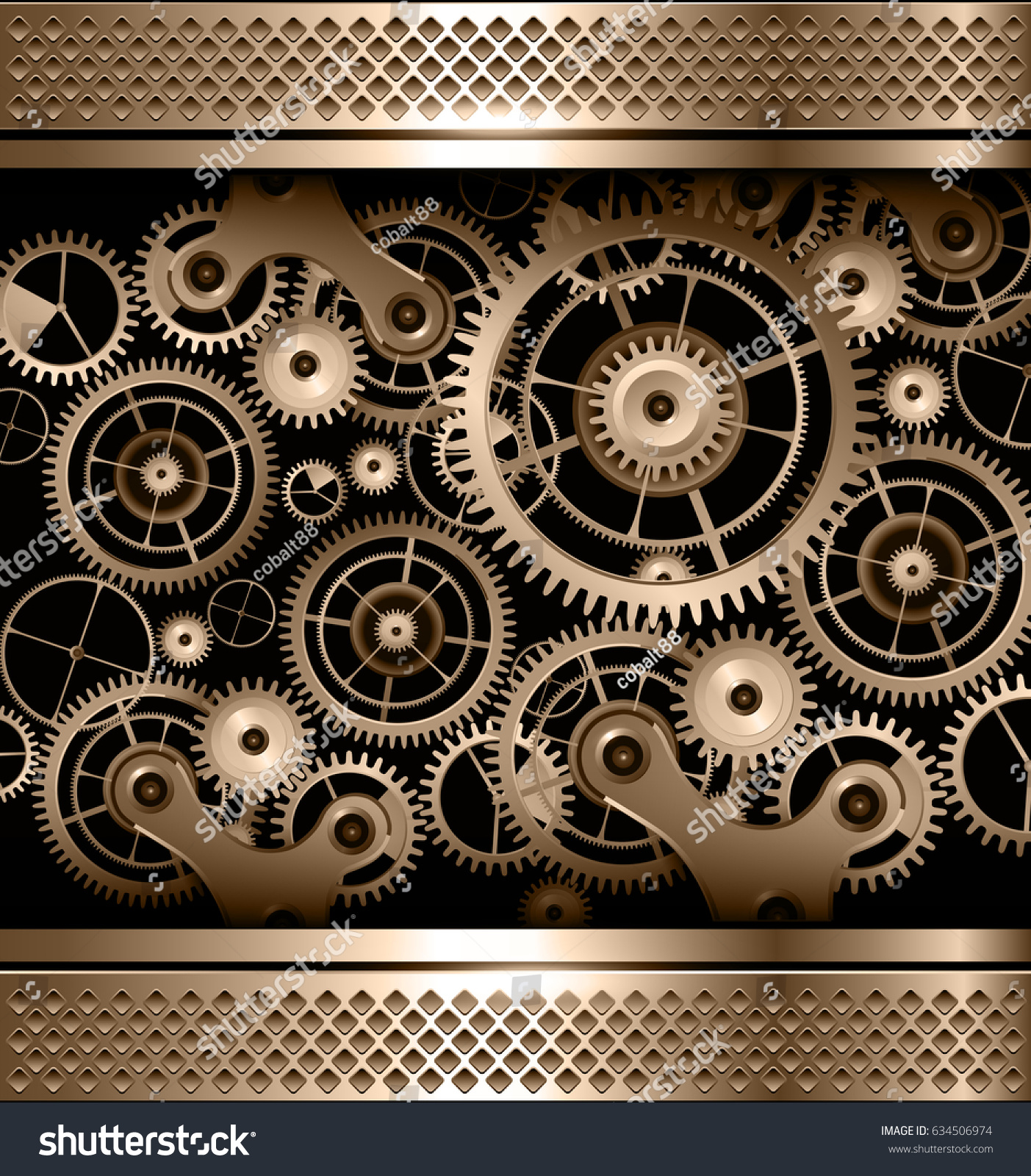 Abstract Background Metallic Cogs Gears Vector Stock Vector (Royalty ...