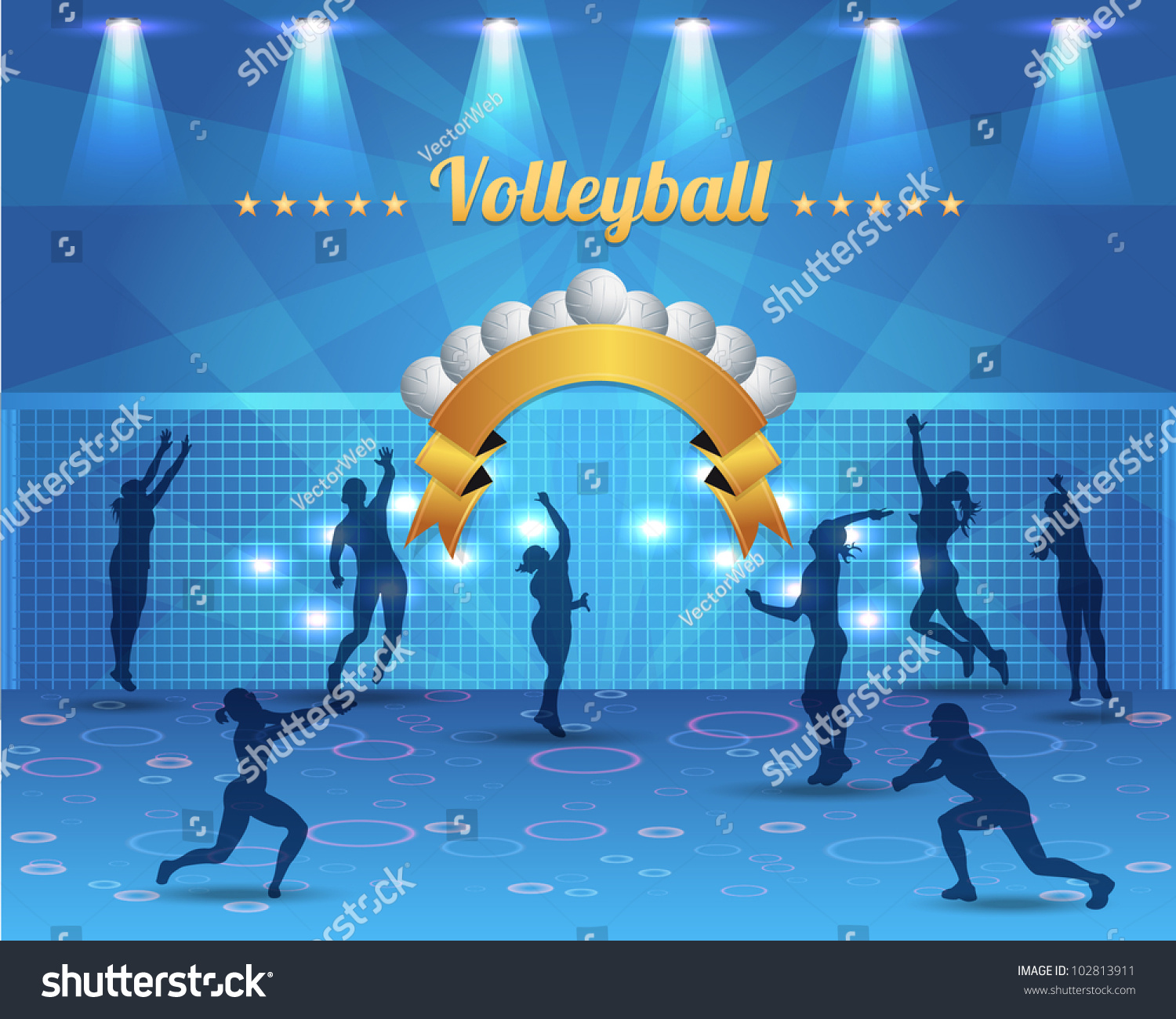 Abstract Background Volleyball Vector Design Stock Vector 102813911 ...