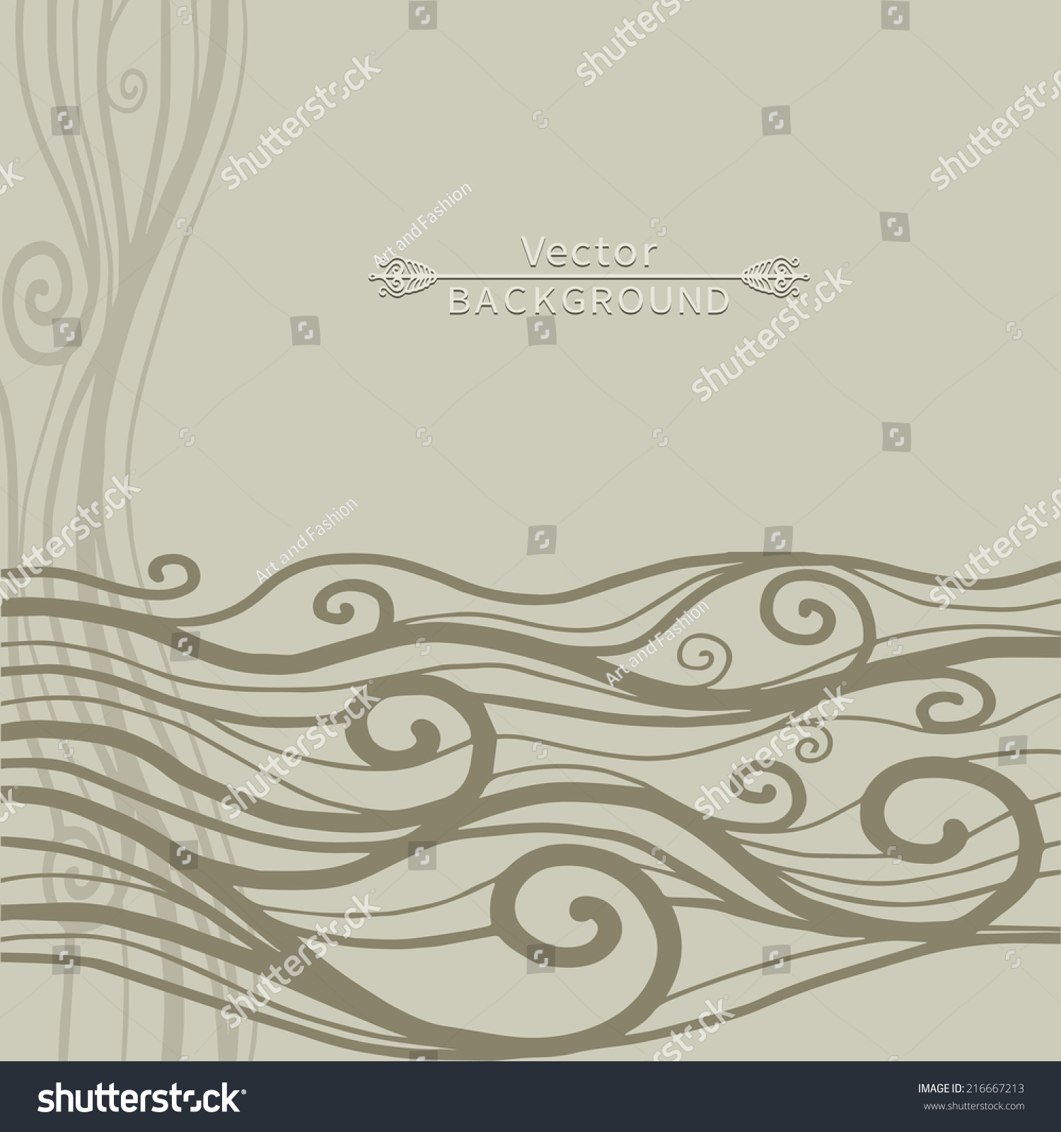 Abstract Background Wave Frame Border Pattern Stock Vector (Royalty ...