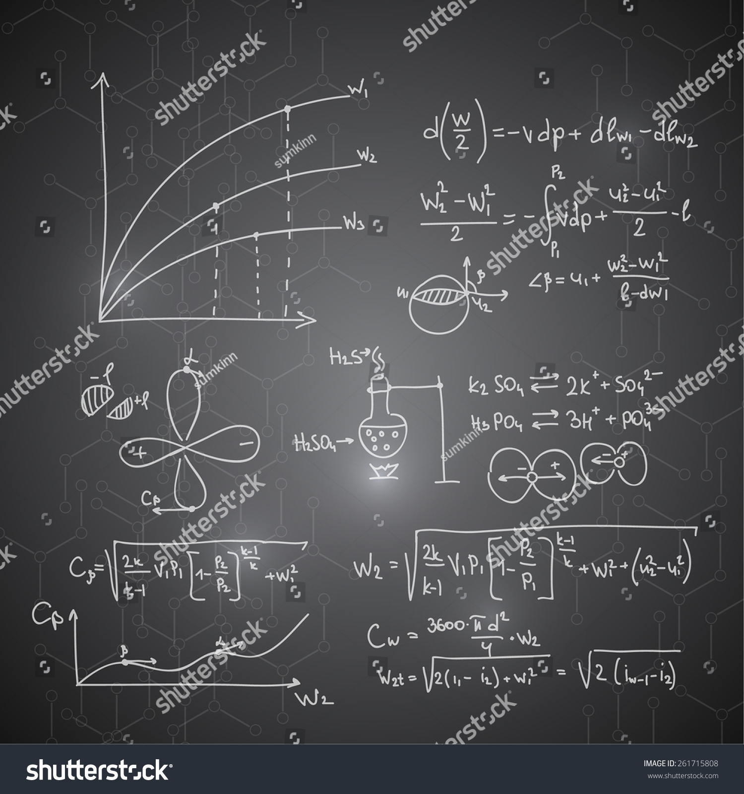 Abstract Background Mathematical Formulas Calculations Graphs Stock ...