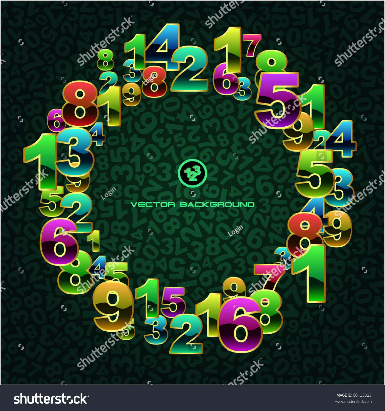 Abstract Background With Numbers Signs. Stock Vector Illustration ...