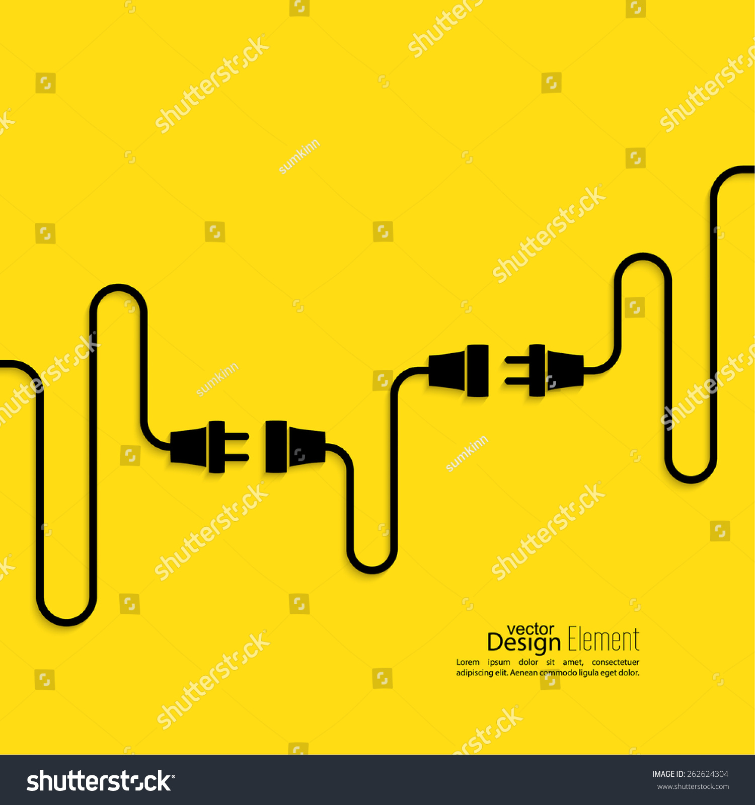 Abstract Background Wire Plug Socket Concept Stock Vector Royalty Free