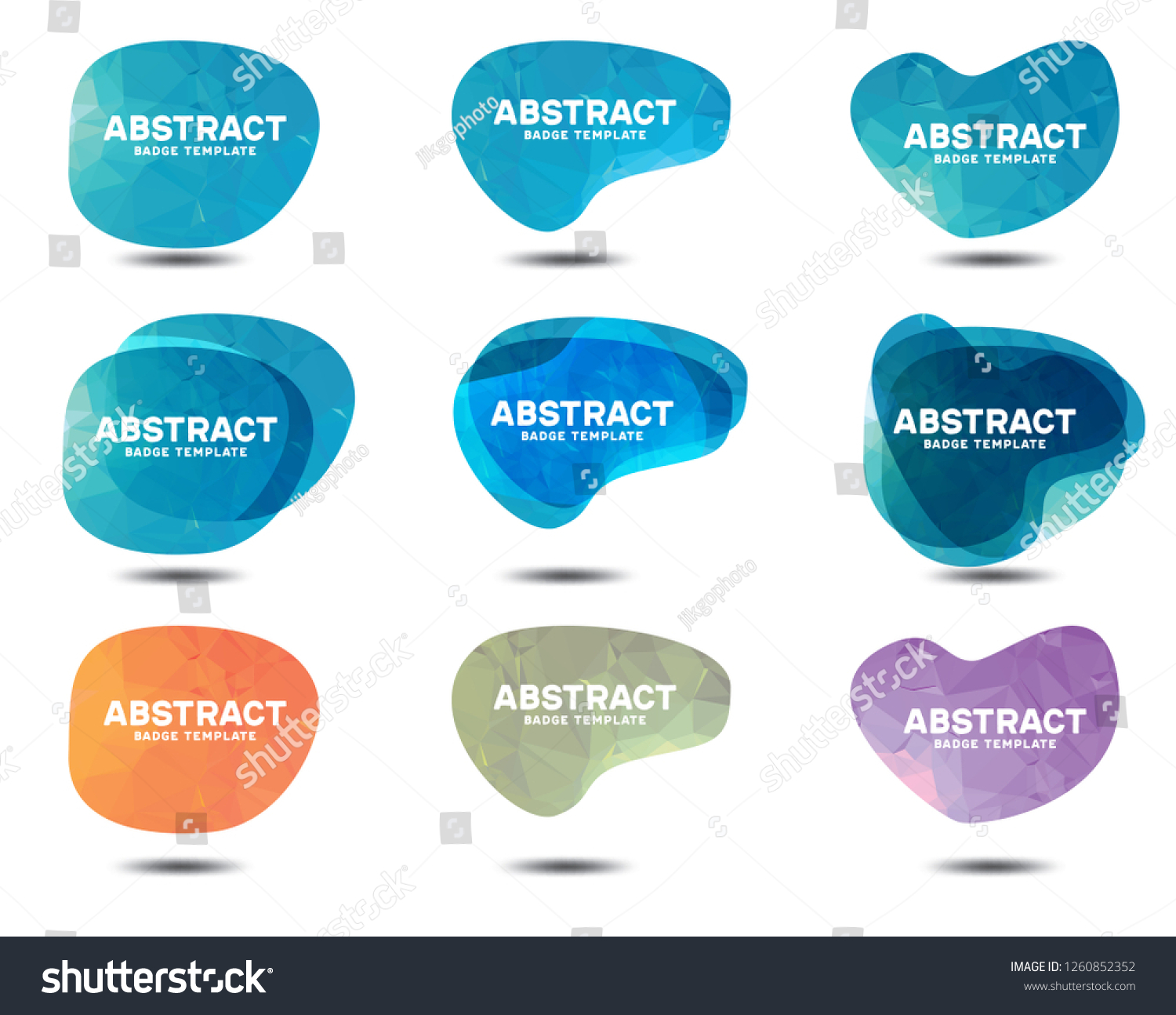 Abstract Badge Template Polygon Geometry Set: vector de stock (libre de ...