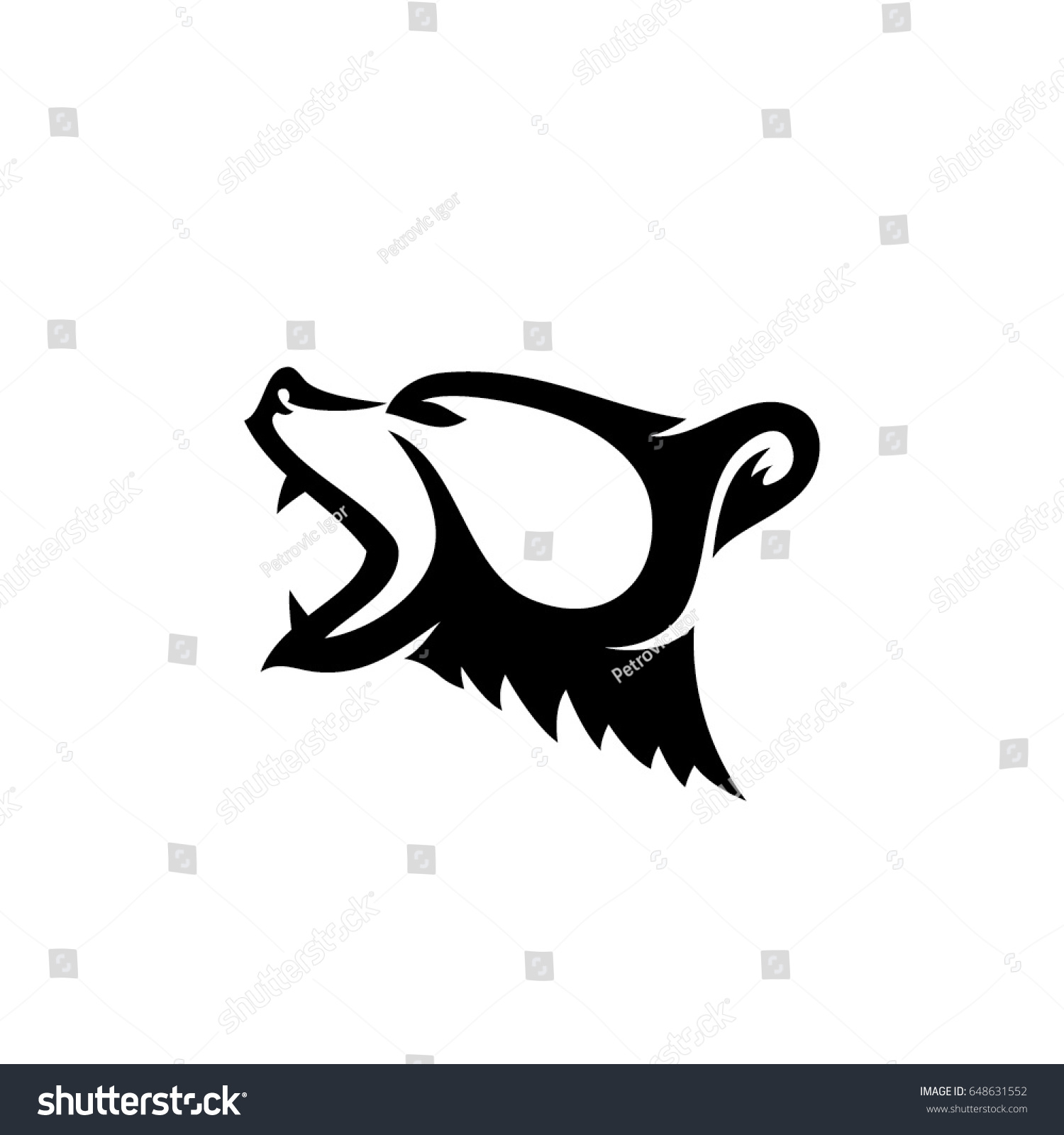 Abstract Bear Symbol Vector Illustration: vector de stock (libre de ...