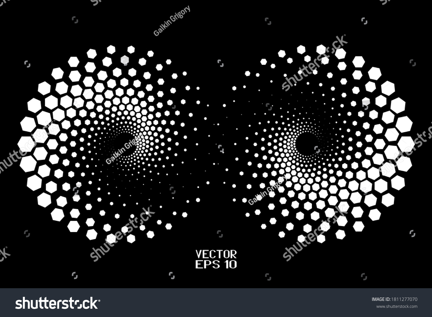 Abstract Black White Geometric Pattern Hexagons Stock Vector Royalty