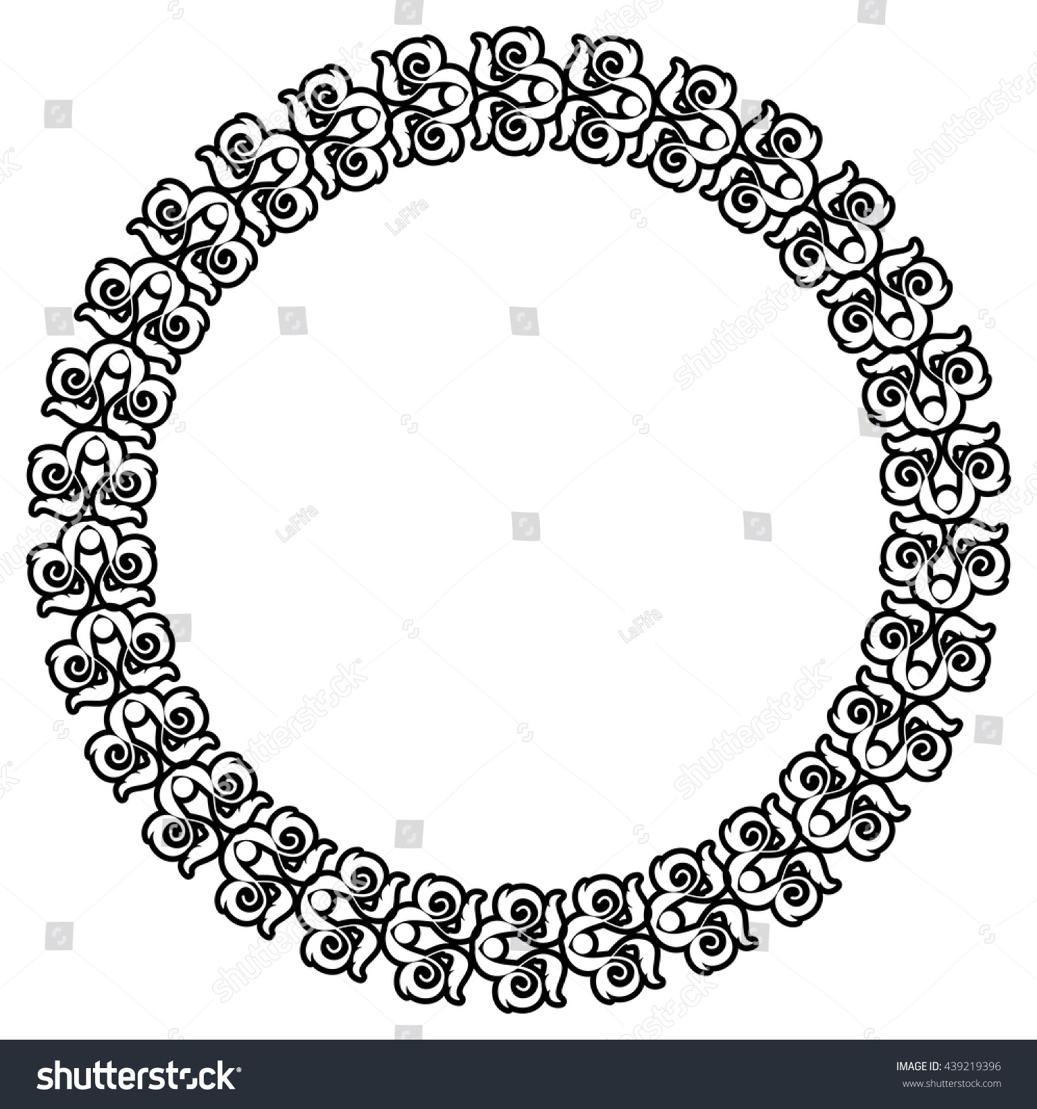 Abstract Black White Round Vector Frame Stock Vector 439219396 ...