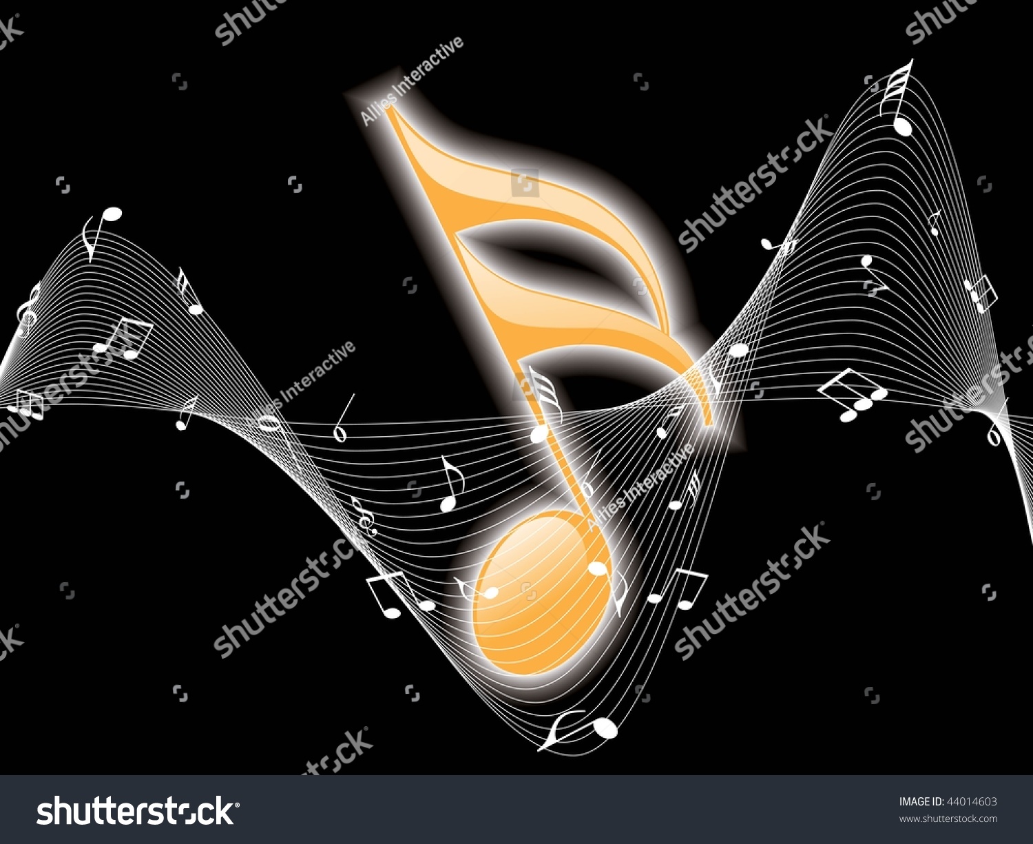 Abstract Black Background With Music Notes Stock Vector Illustration ...