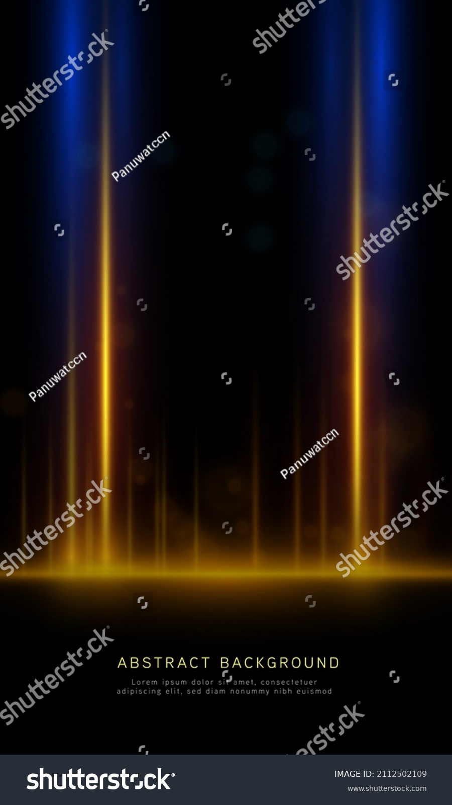 Abstract Blue Gold Light Rays Effect Stock Vector (Royalty Free ...