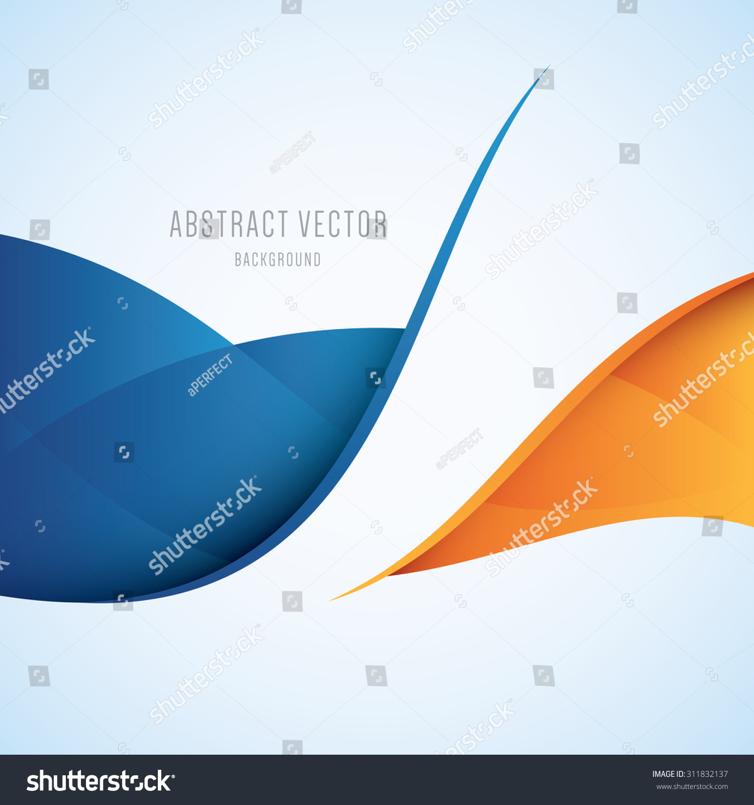 Abstract Blue Orange Waves Modern Vector Stock Vector (Royalty Free ...