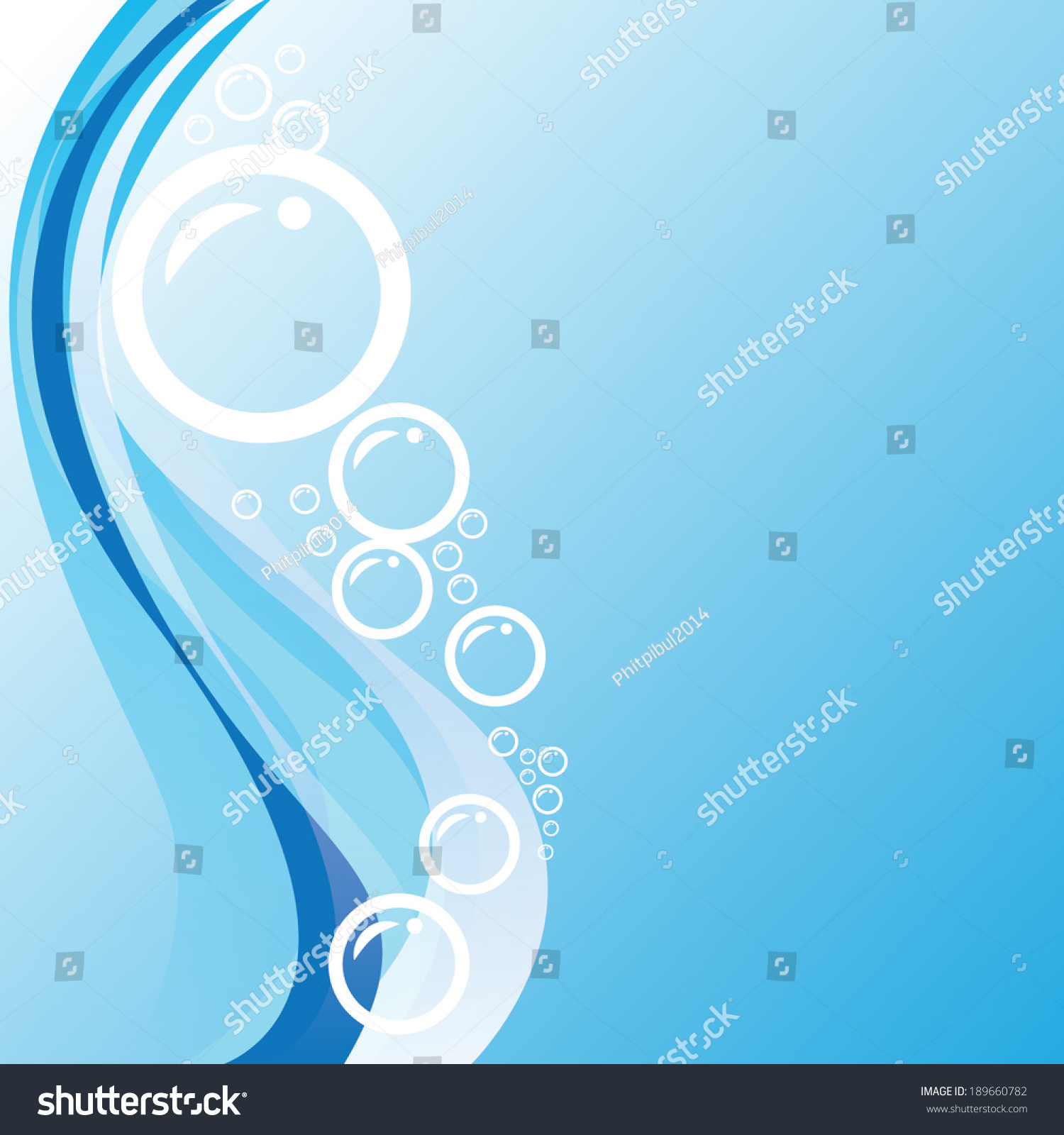 Abstract Blue Bubbles Background Stock Vector (Royalty Free) 189660782 ...