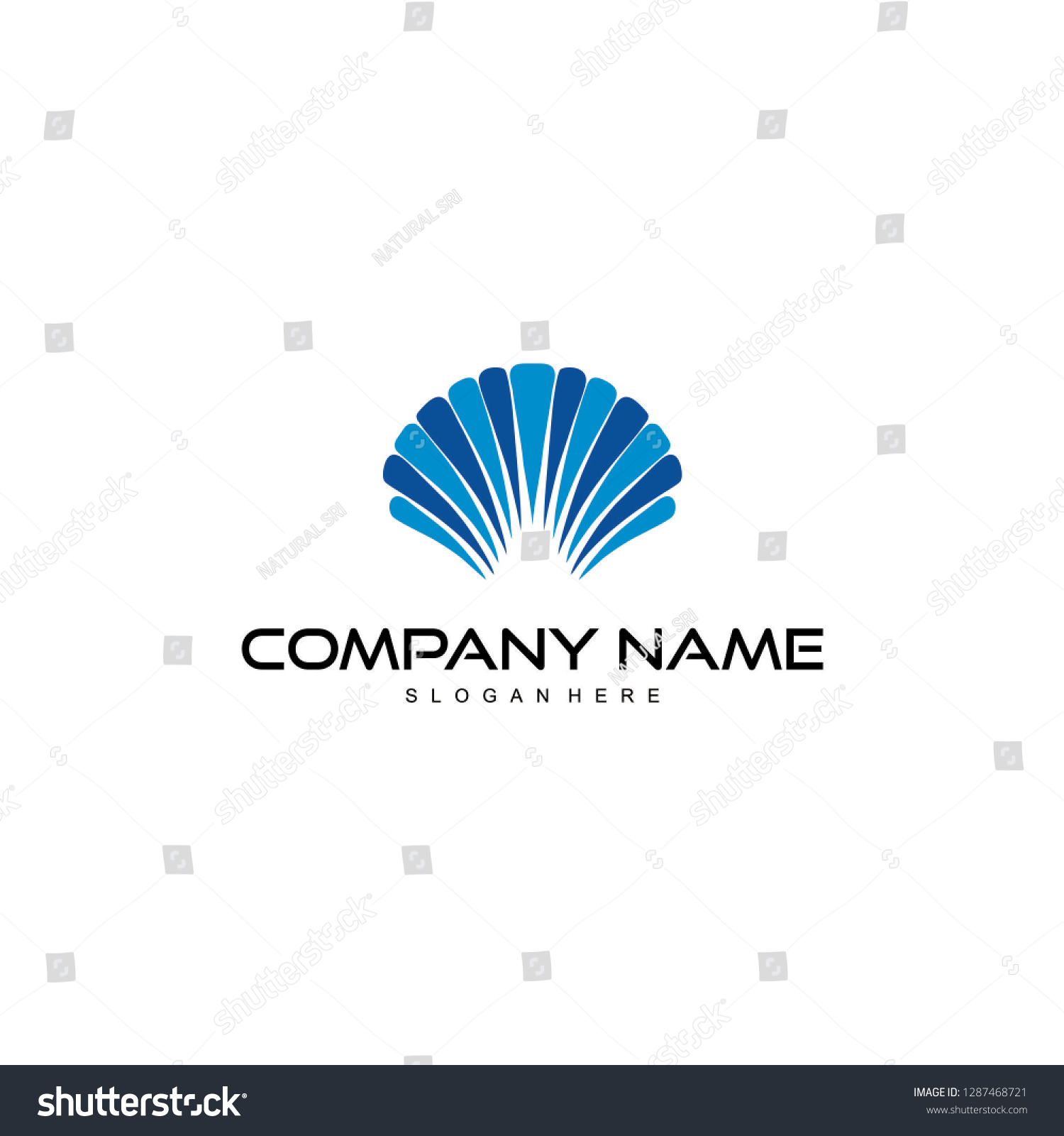 Abstract Blue Color Shape Logo Design Stock Vector (Royalty Free ...
