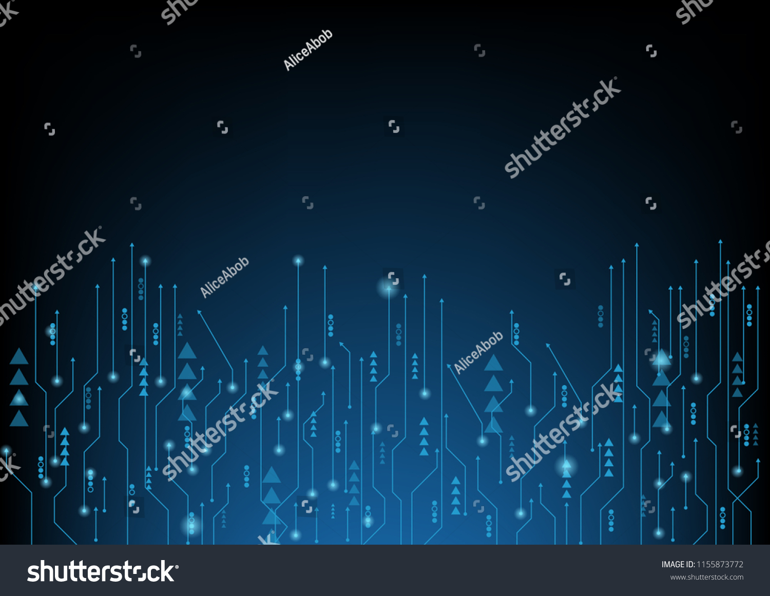 Abstract Blue Computer Technology Background Circuit Stock Vector ...