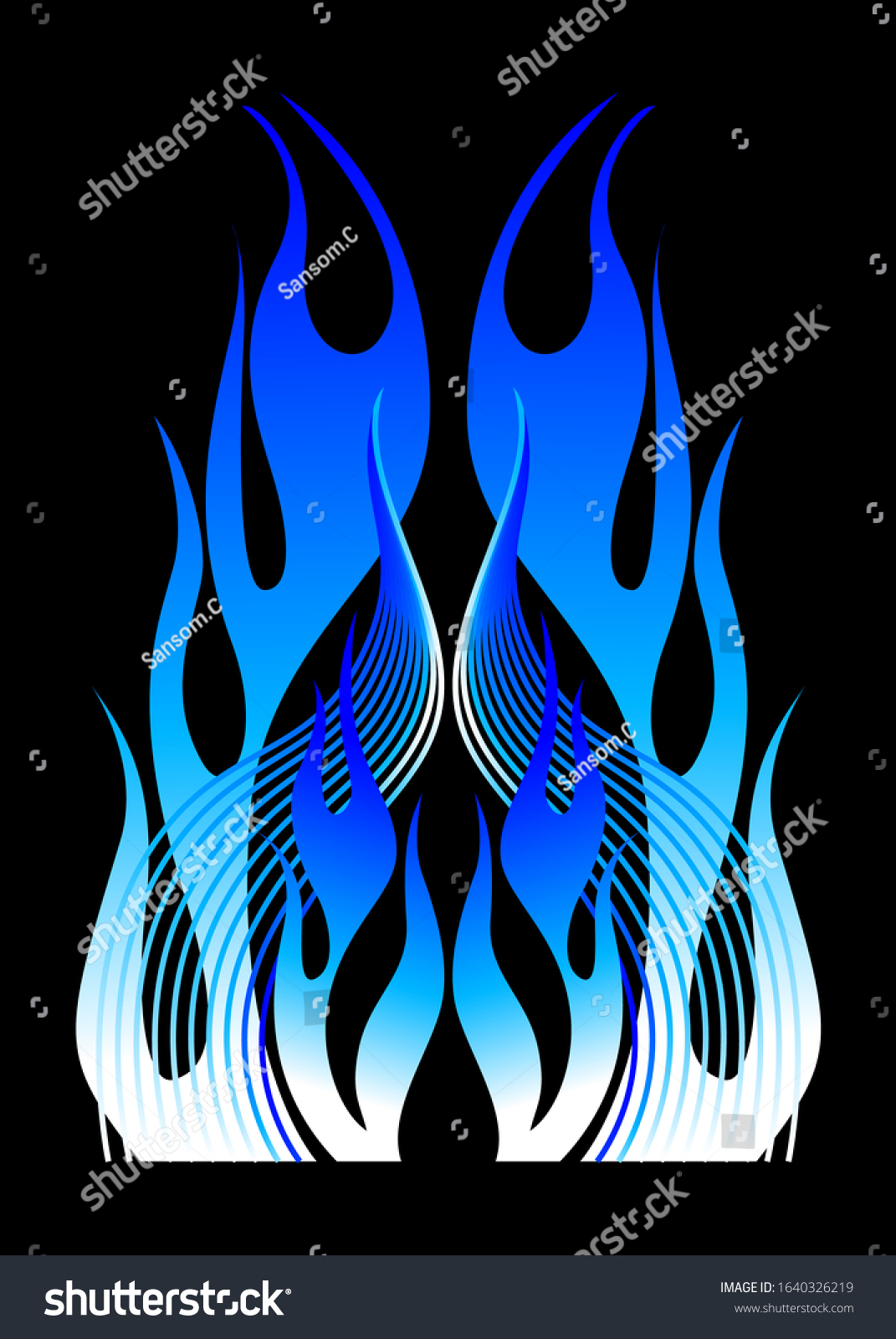 Abstract Blue Fire Flames Design Vector Stock Vector (Royalty Free ...