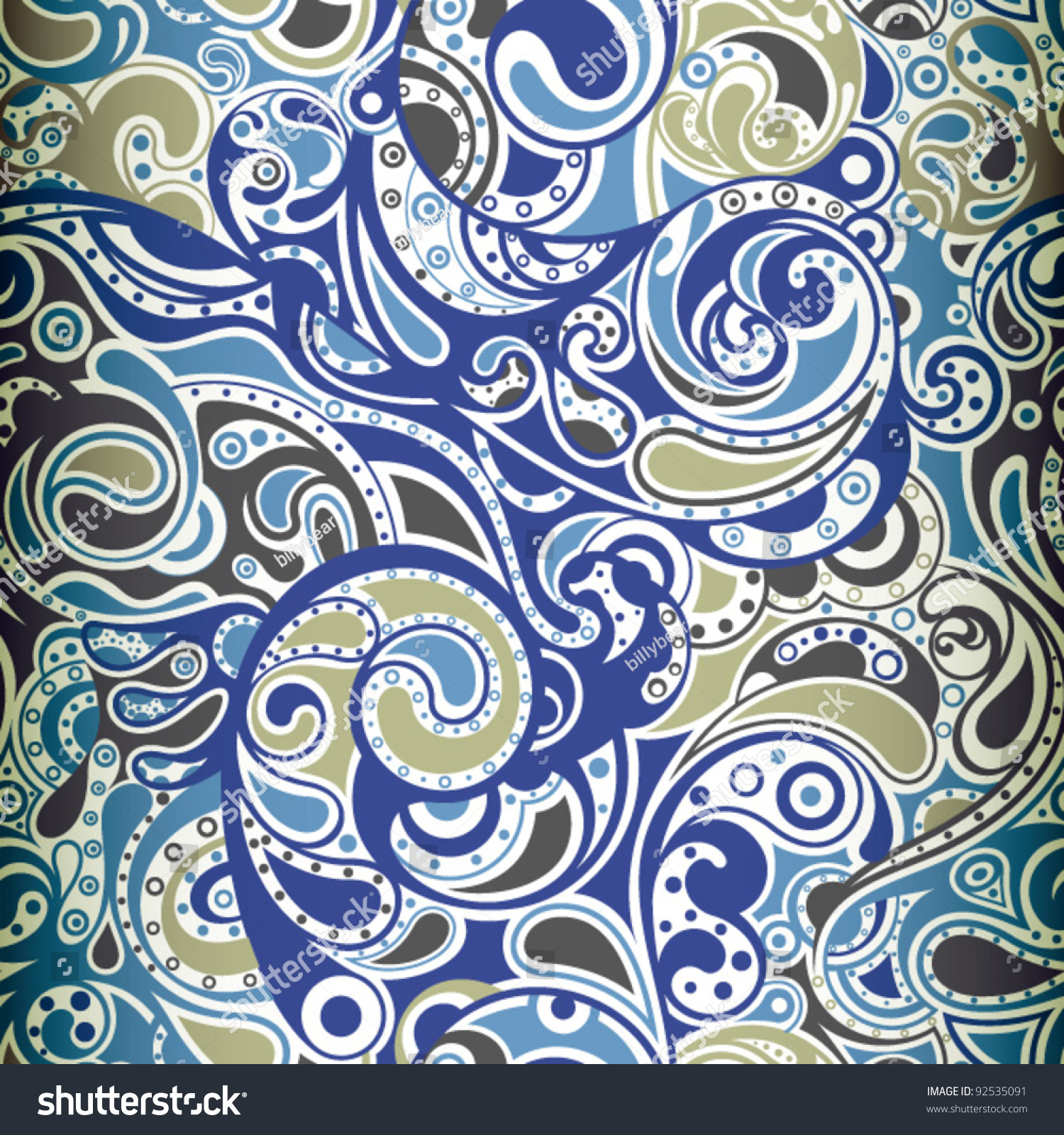 Abstract Blue Floral Background Stock Vector (Royalty Free) 92535091 ...