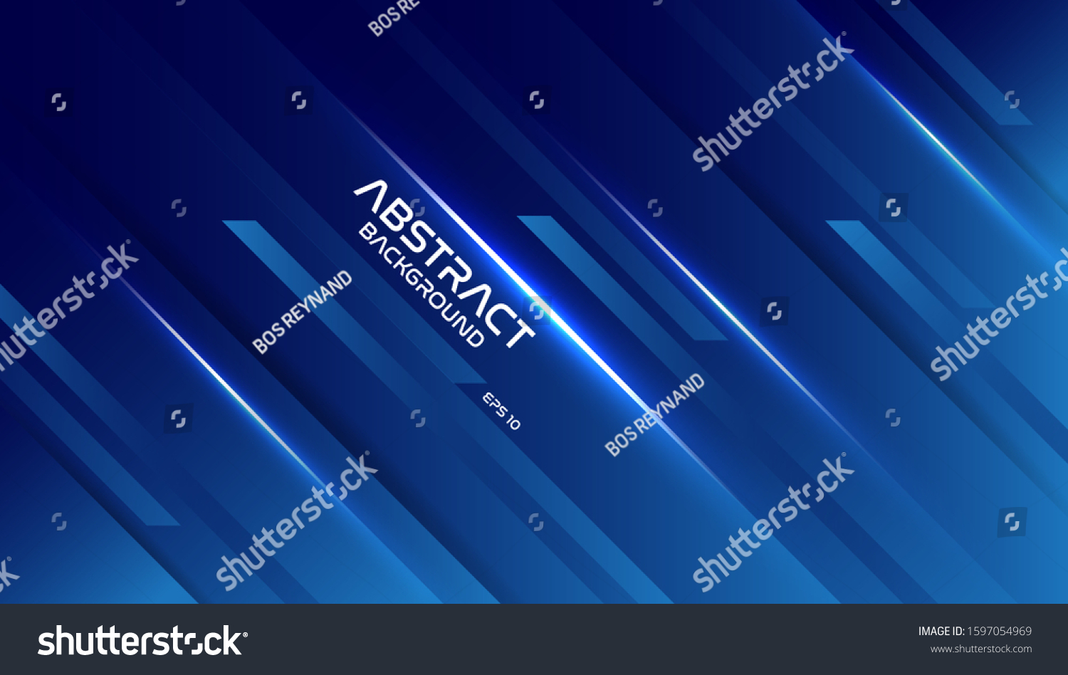 Abstract Blue Geometric Shape Light Lines Stock Vector (Royalty Free ...