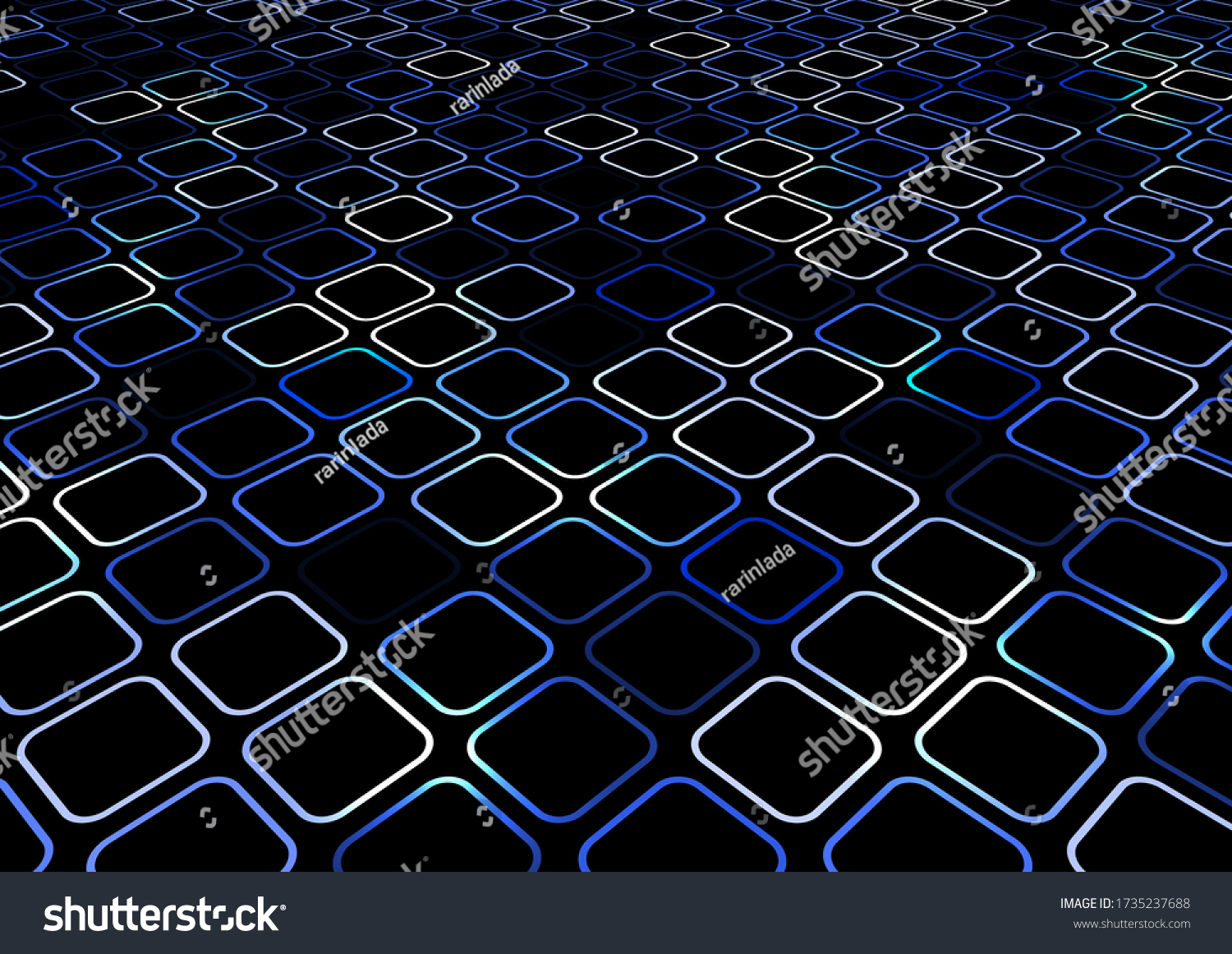 Abstract Blue Geometric Square Border Rounded Stock Vector (Royalty ...