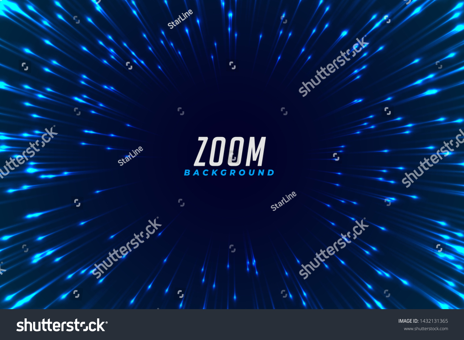 Abstract Blue Glowing Zoom Effect Background Stok Vektör (Telifsiz ...