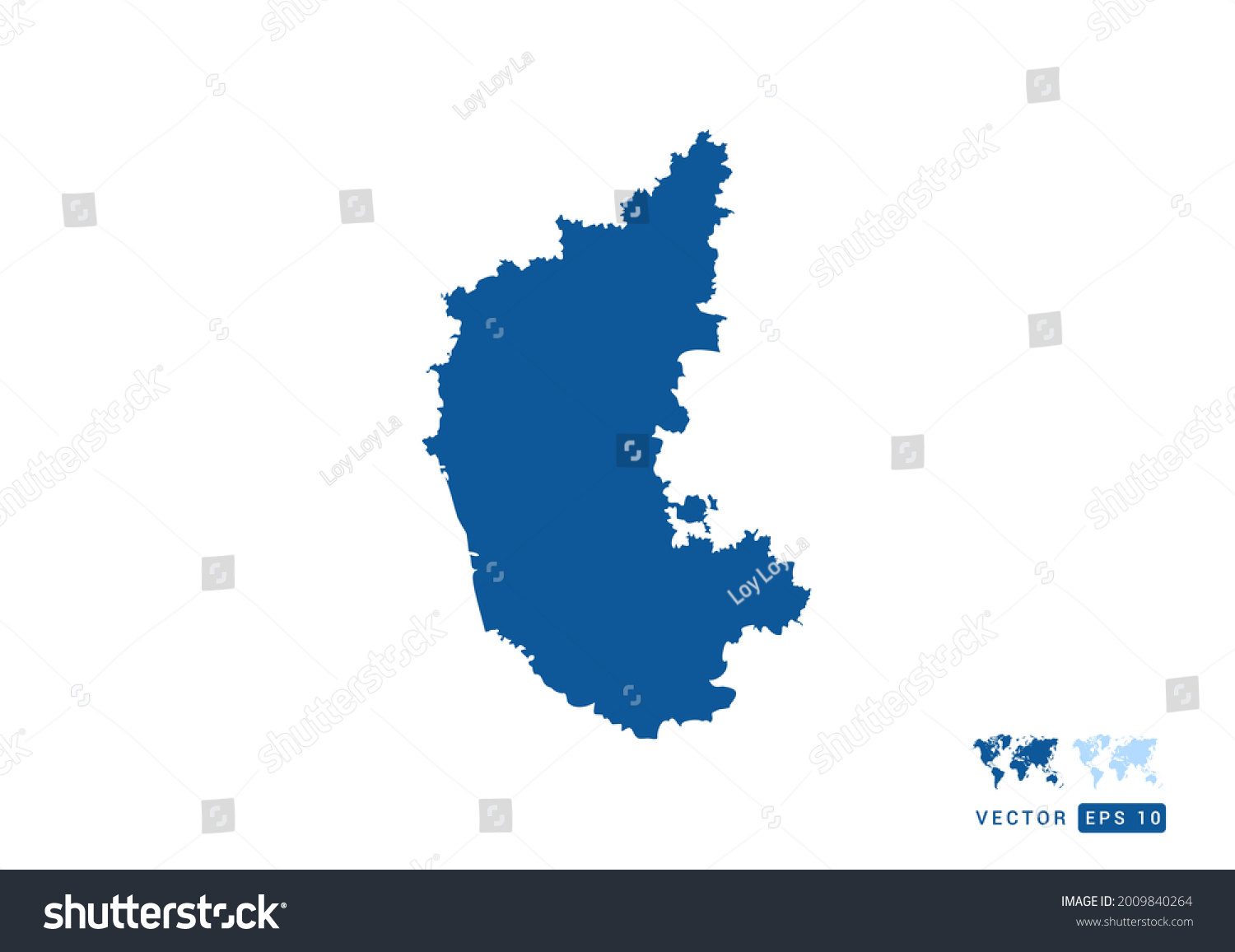 Abstract Blue Karnataka Map Vector On Stock Vector (Royalty Free ...