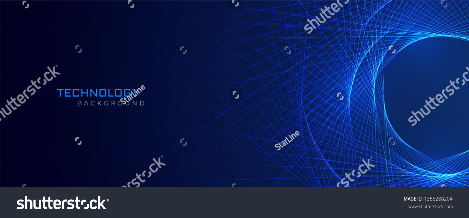 Abstract Blue Lines Technology Background Stock Vector (Royalty Free ...