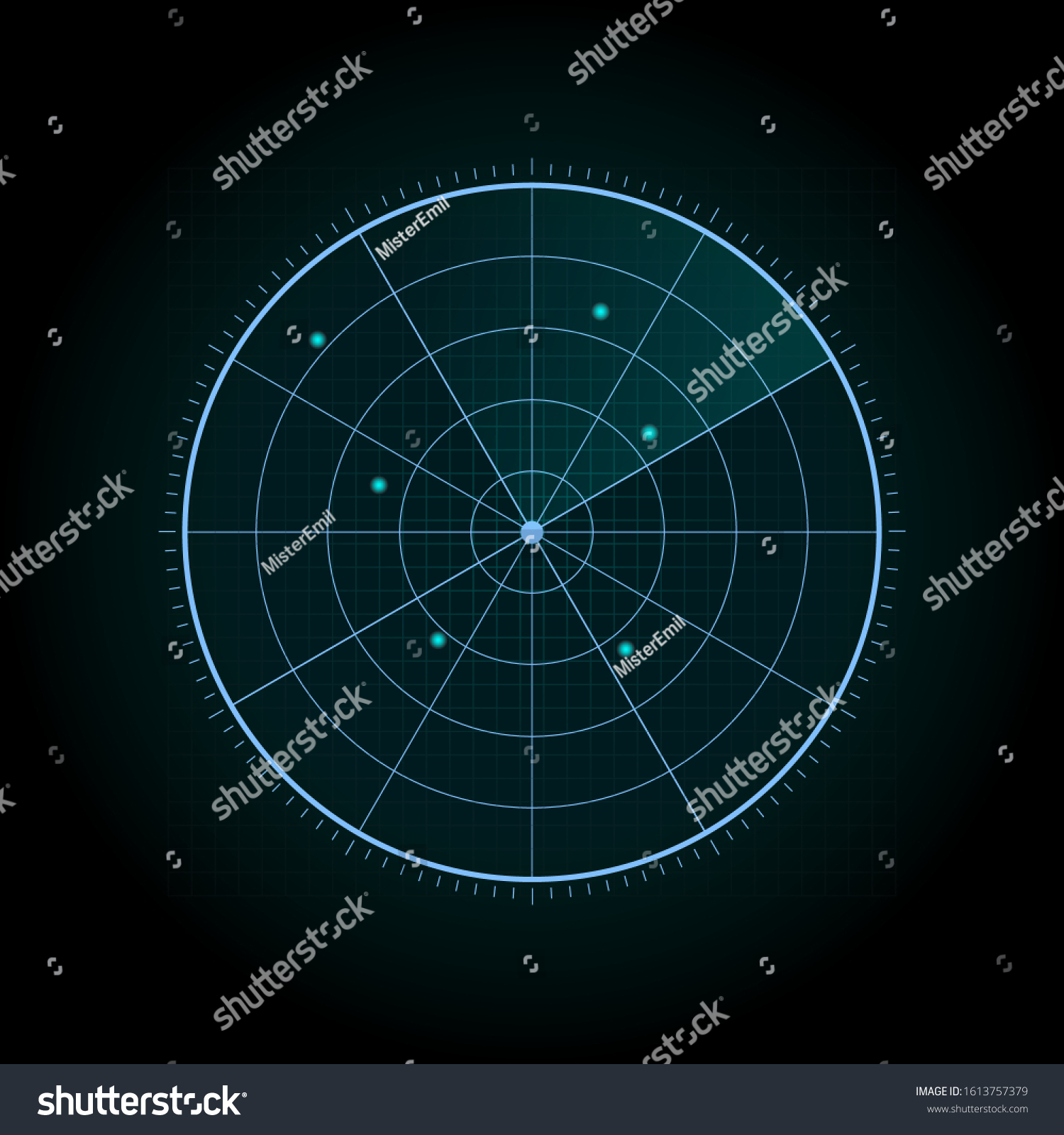 Abstract Blue Radar Screen Background Stock Vector (Royalty Free ...