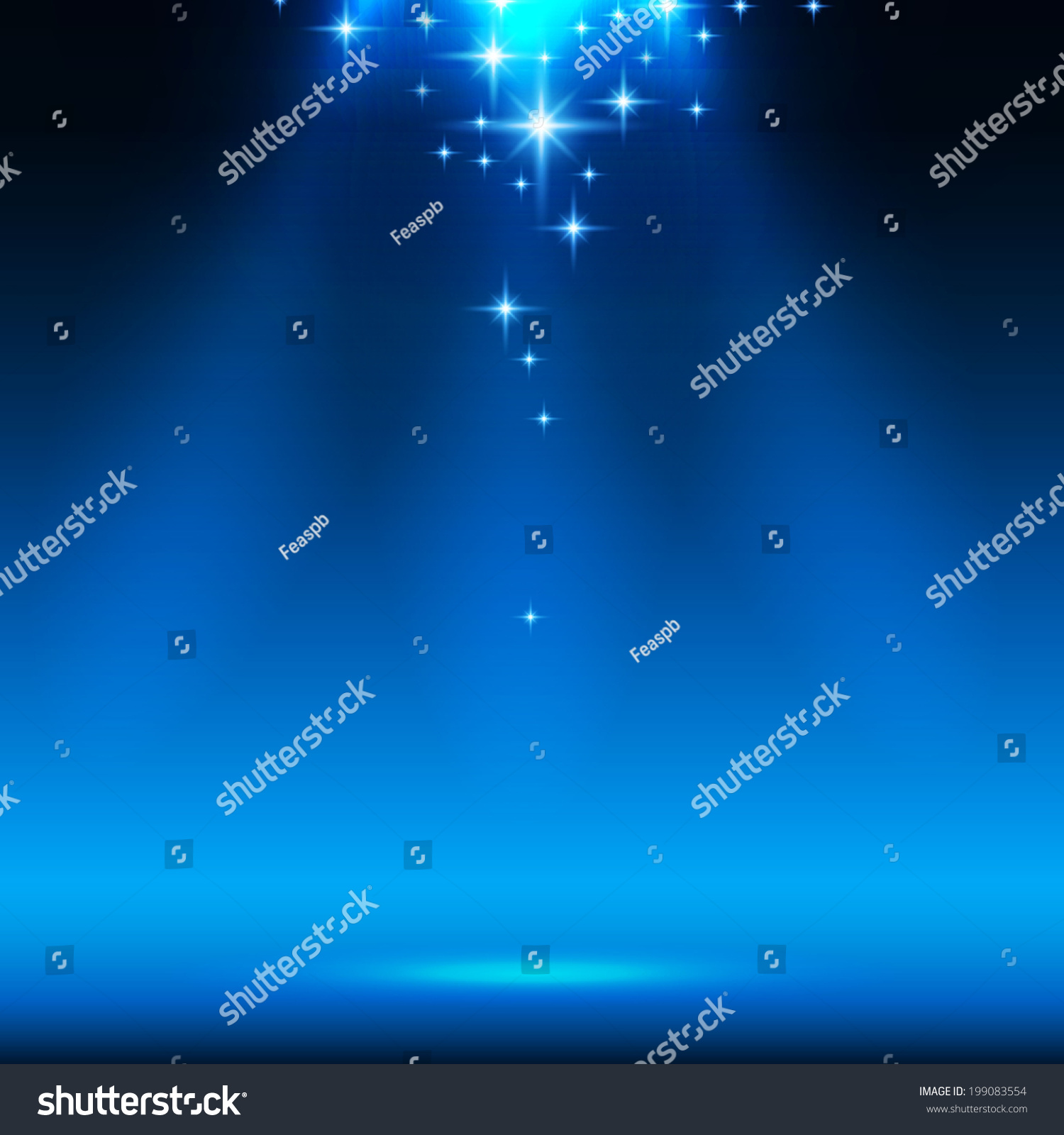 Vektor Stok Abstract Blue Spotlight Background Vector Illustration ...
