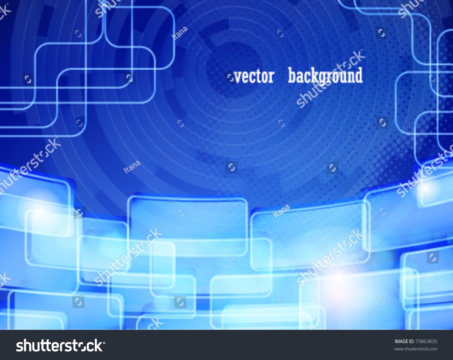 Abstract Blue Techno Background Card Design Stock Vector (Royalty Free ...