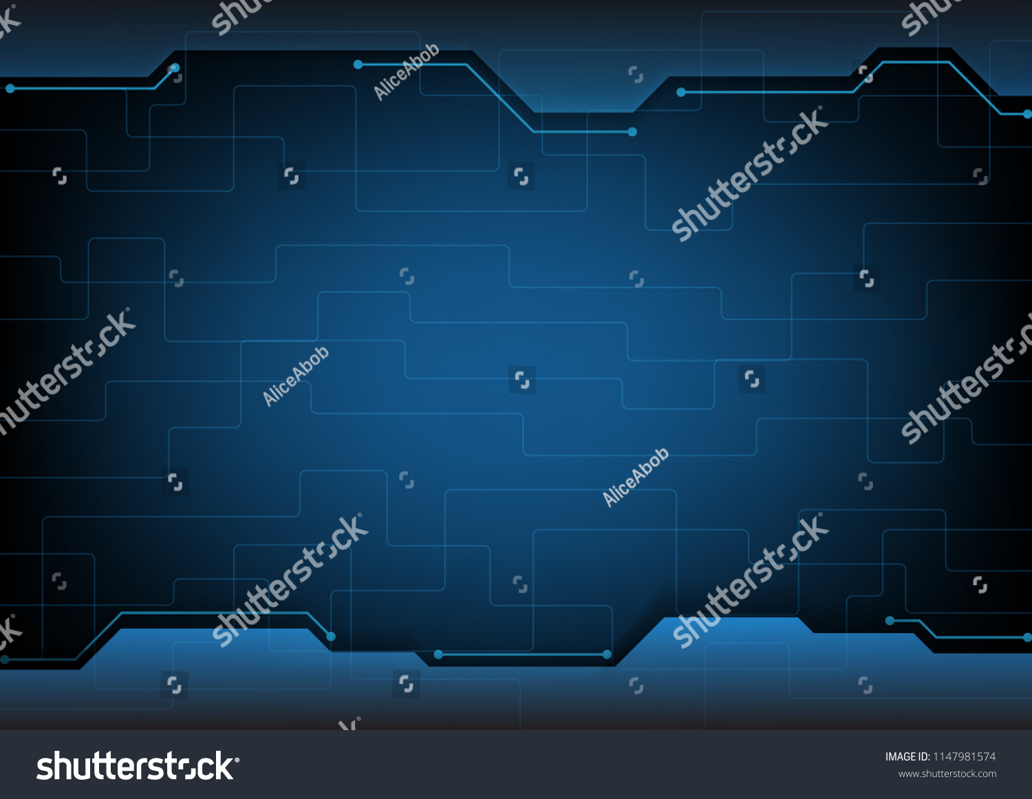 Abstract Blue Technology Background Frame Vector Stock Vector (Royalty ...
