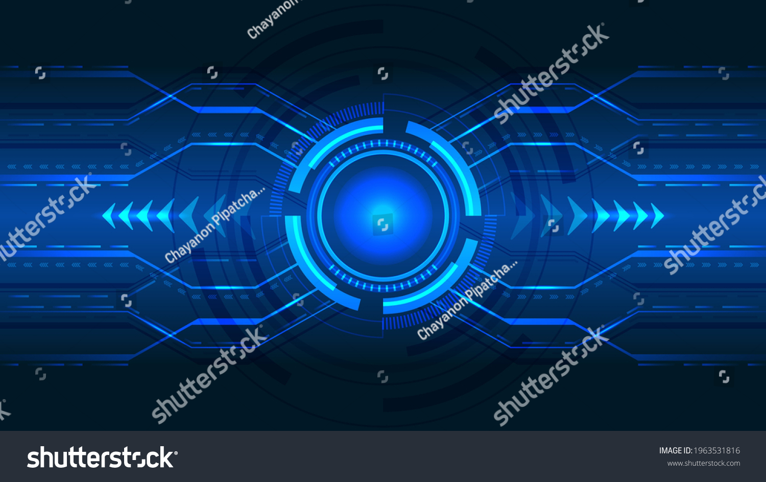 Abstract Blue Technology Background Circle Tech Stock Vector (Royalty ...