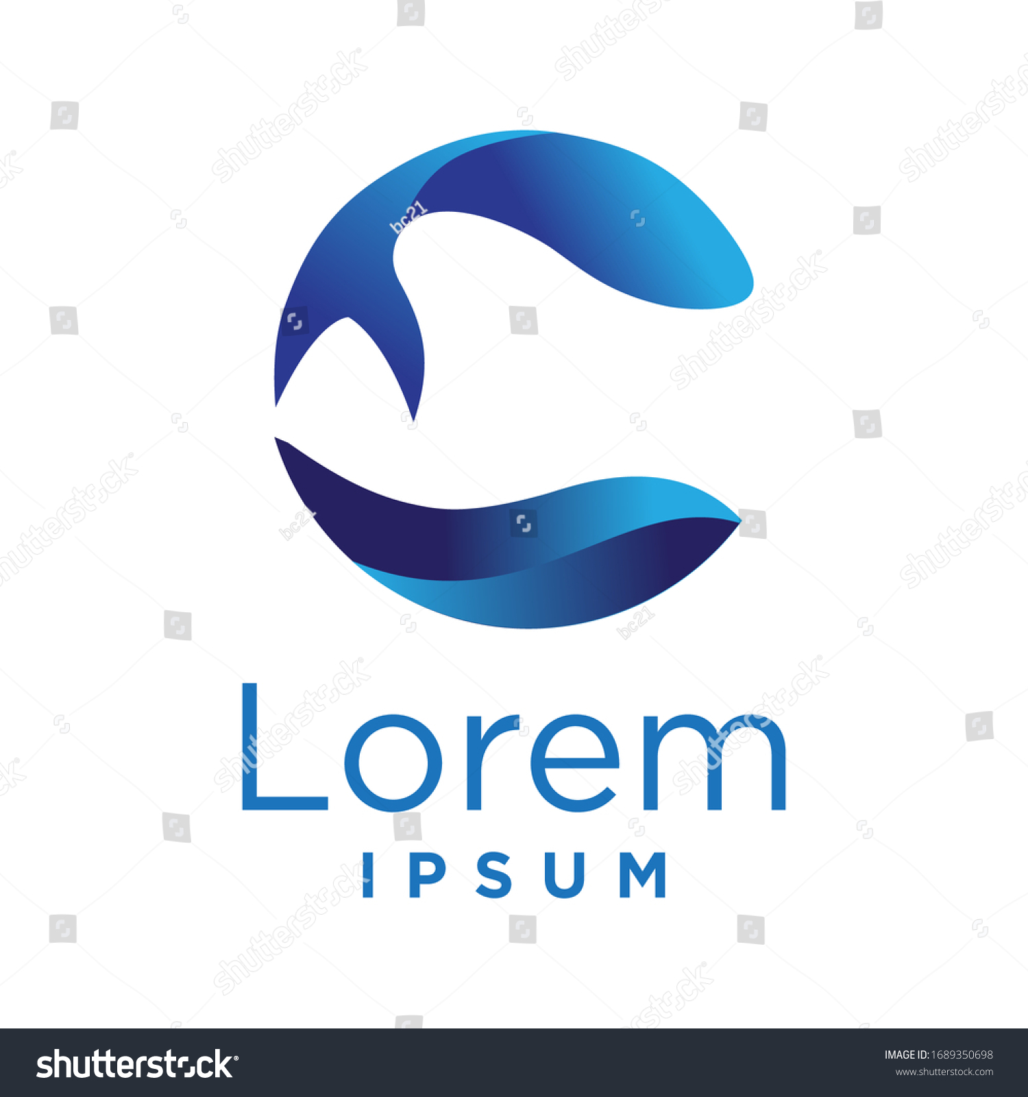 Abstract Blue Water Fish Vector Logo Stock Vector (Royalty Free ...