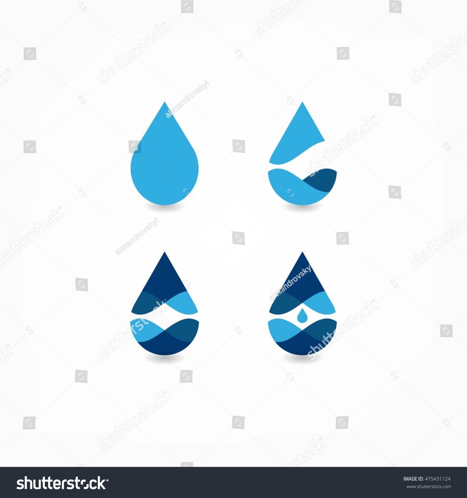 Abstract Blue Water Drop Vector Logo Stock Vector (Royalty Free) 475431124
