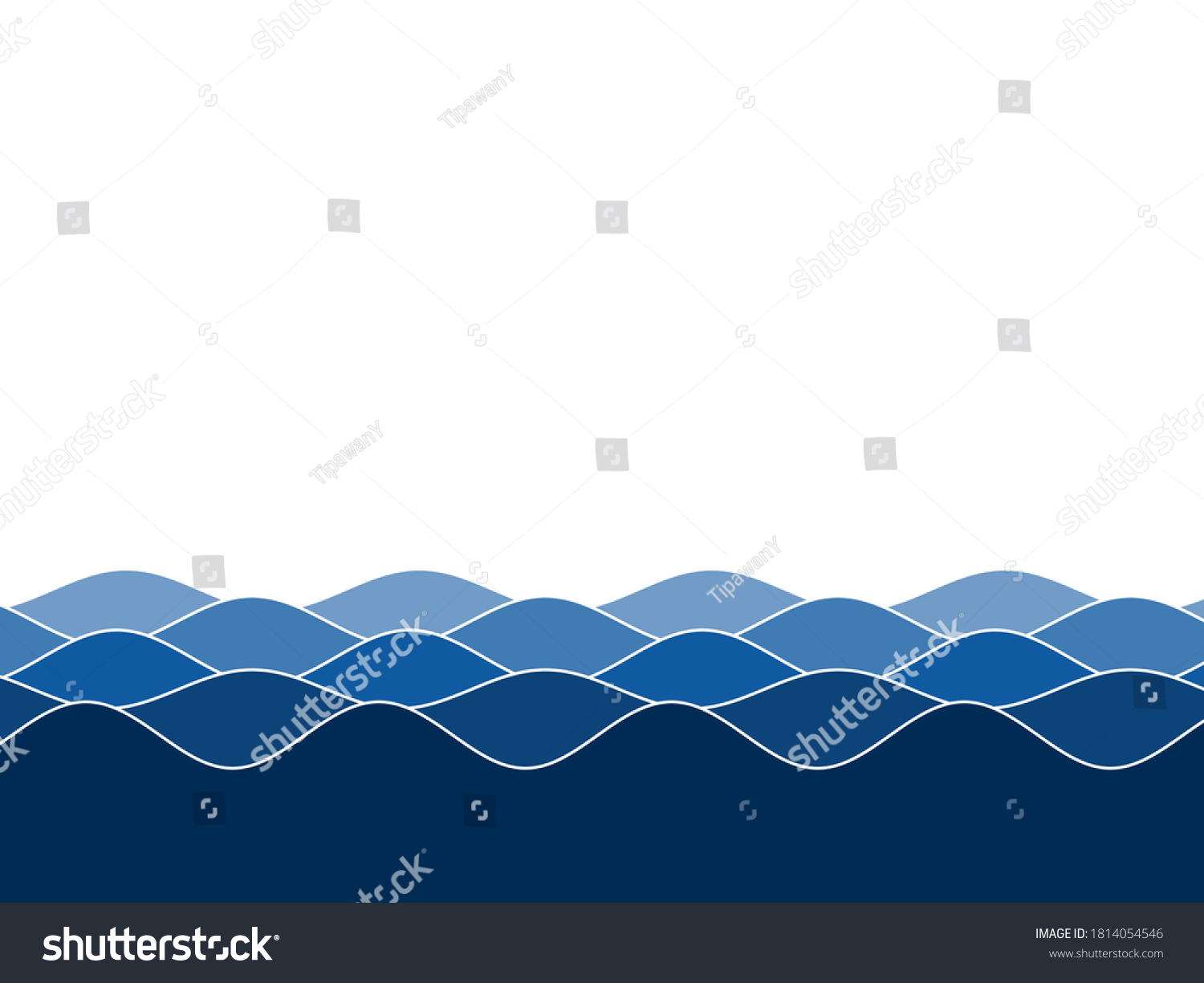 Abstract Blue Water Wave Layered Vector Stock Vector (Royalty Free ...