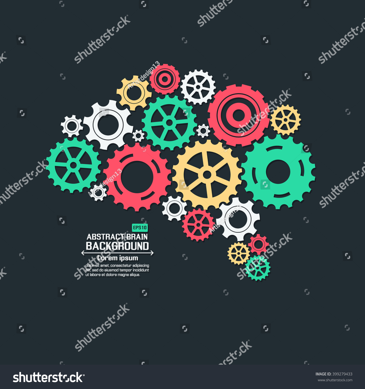 Abstract Brain Gear Stock Vector 399279433 - Shutterstock