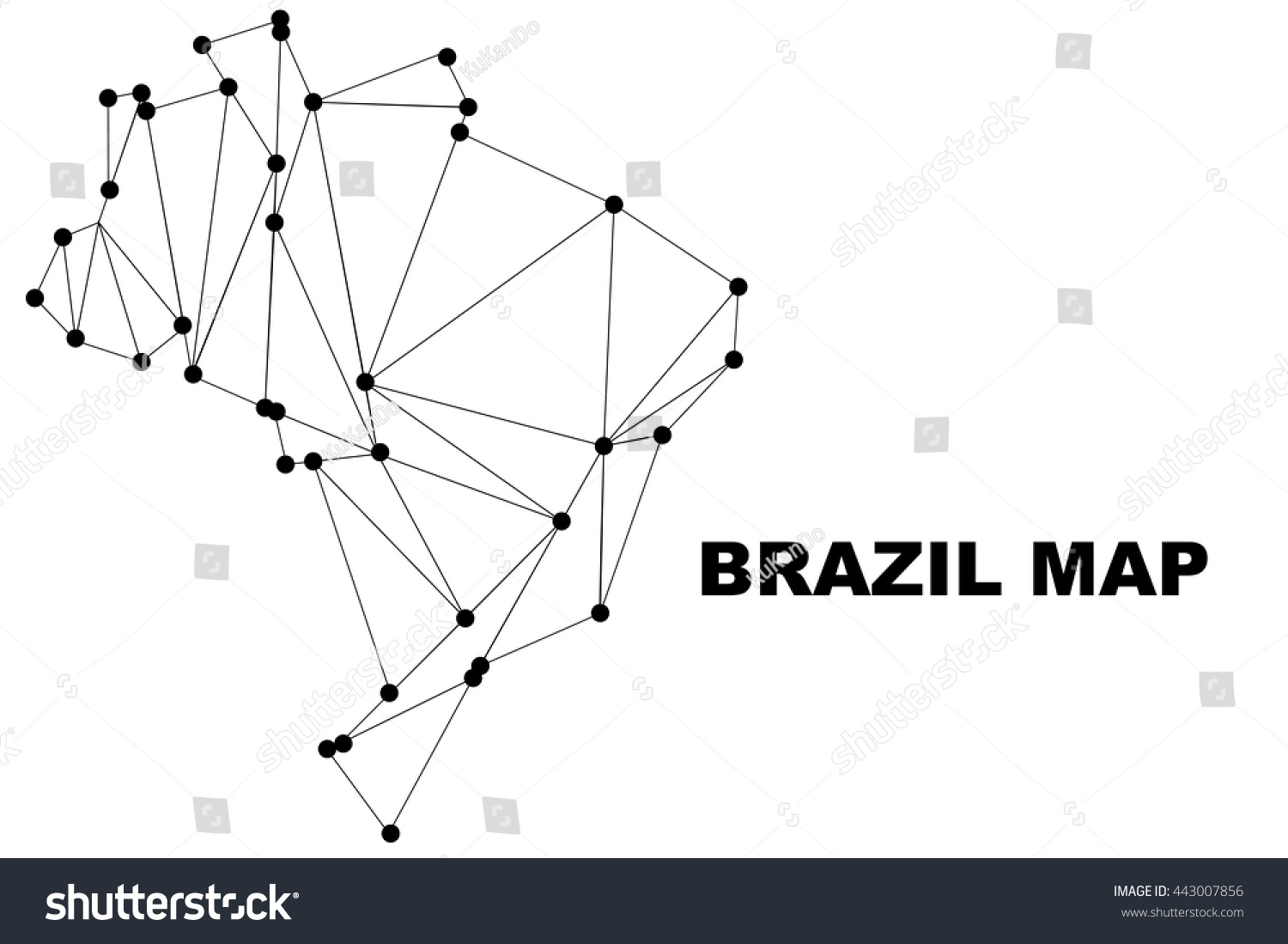 Abstract Brazil Map Lines Connection Vector Stock Vector (Royalty Free ...