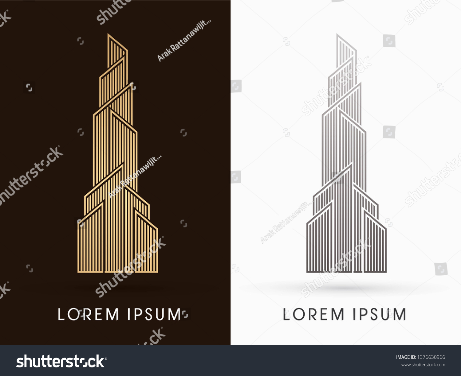 Abstract Building Construction High Tower Graphic Stock Vector (Royalty ...