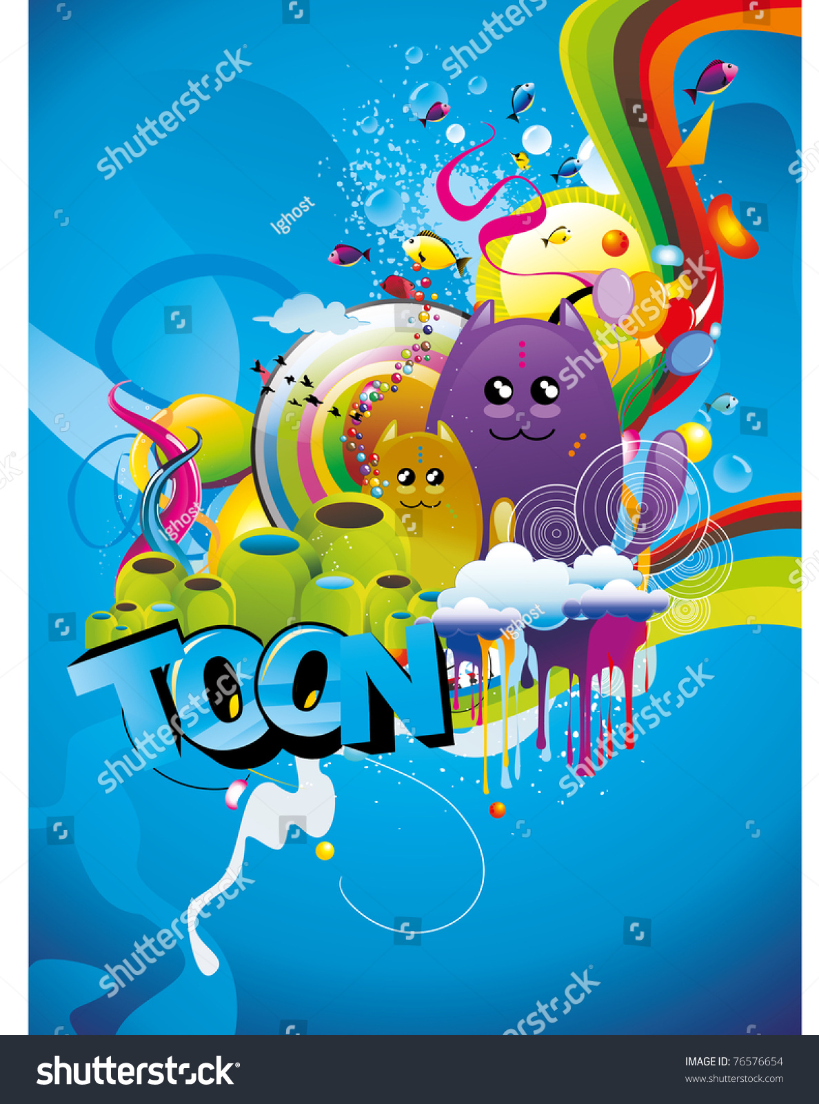 Abstract Cartoon Character Vector Stock Vector (Royalty Free) 76576654