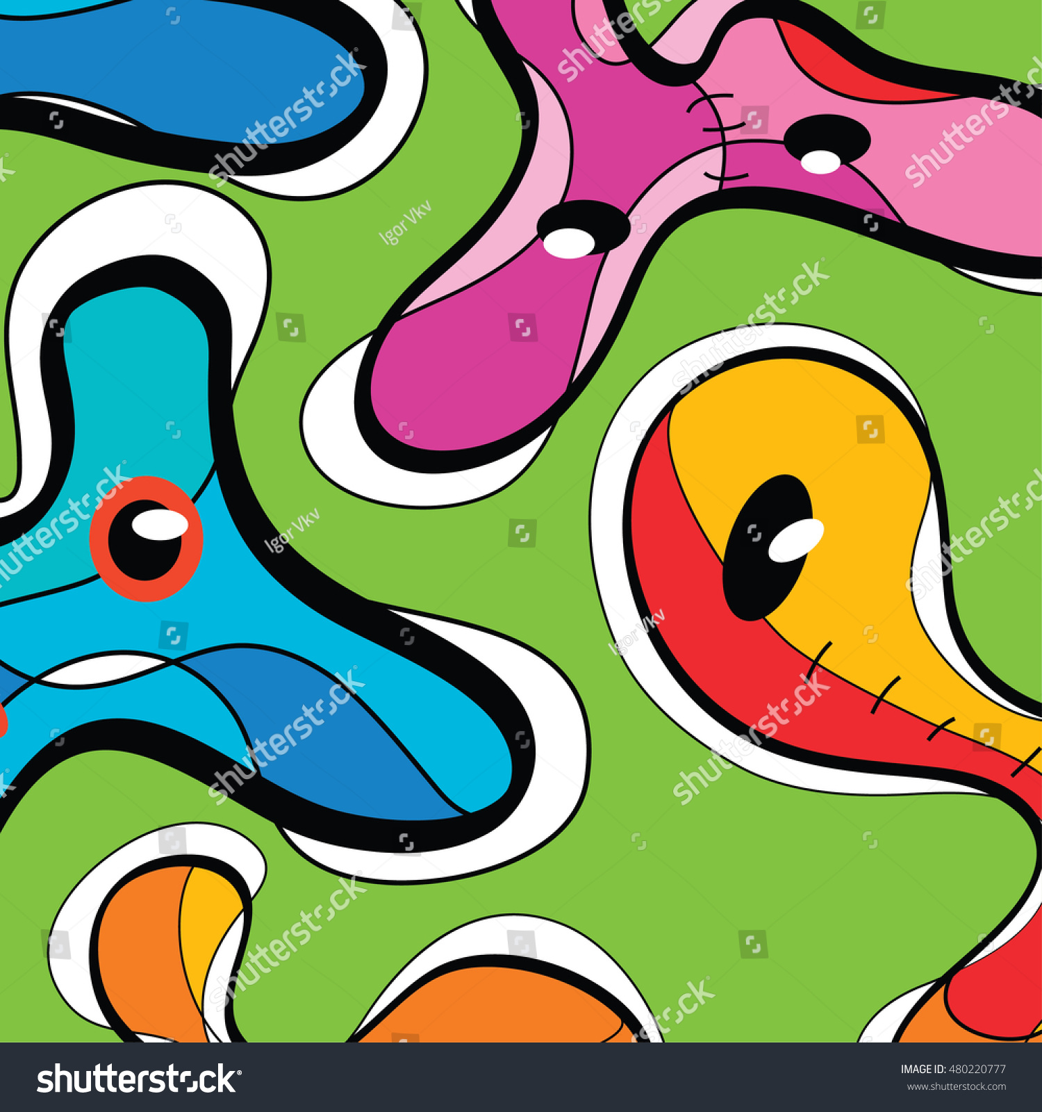 Abstract Cartoon Characters Vector Illustration Stock Vector (Royalty ...