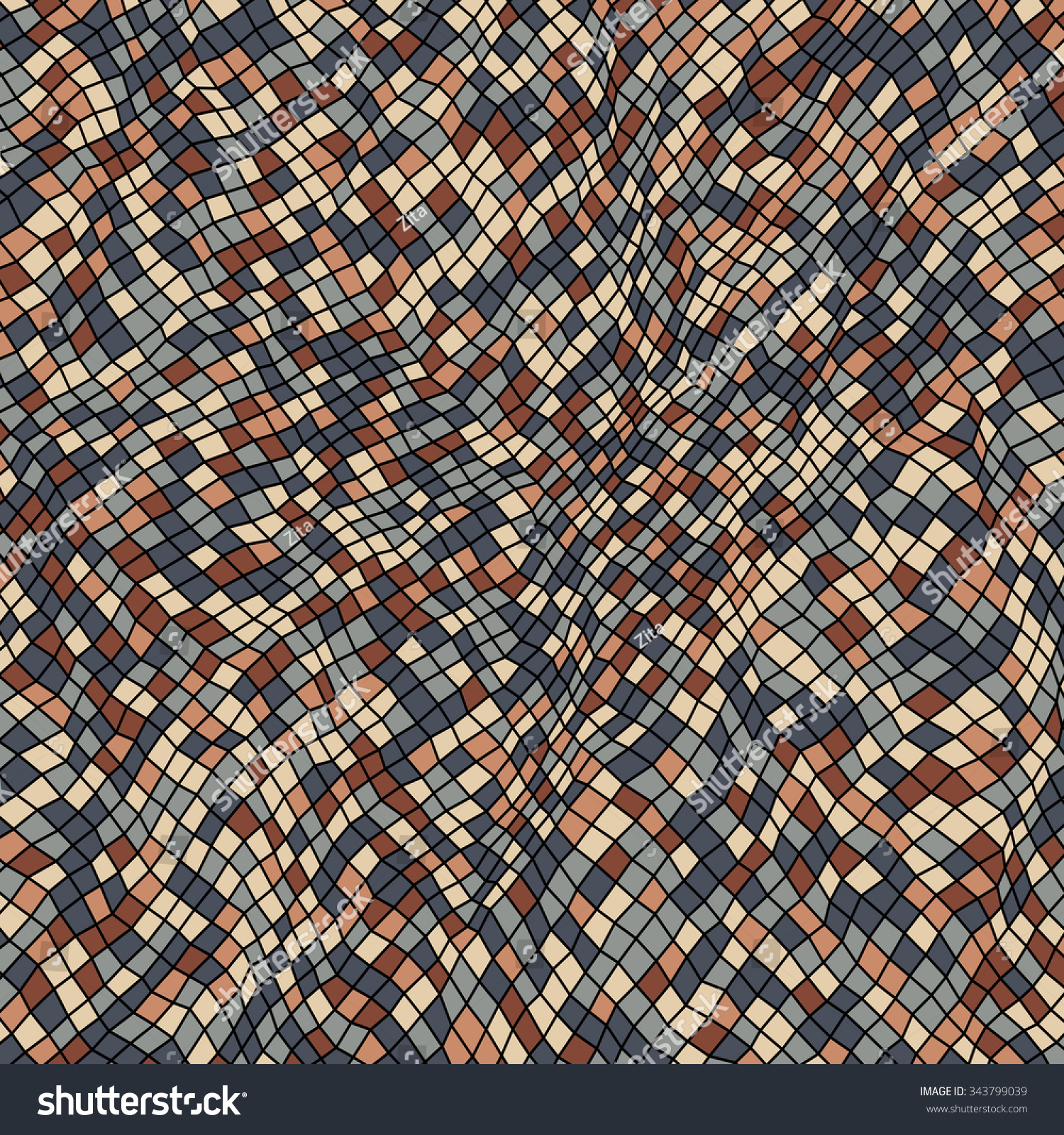 Abstract Checkered Waves Vector Illustration Stock Vector (Royalty Free ...