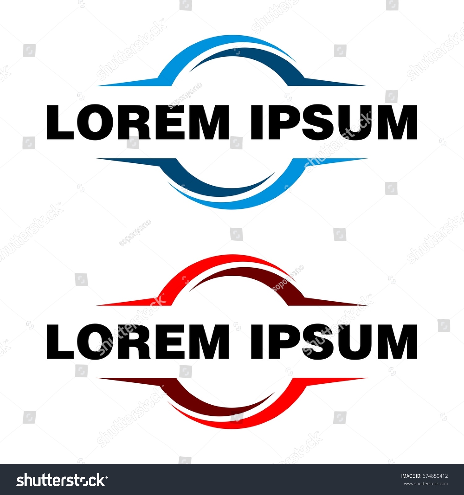 Abstract Circle Bridge Frame Border Logo Stock Vector (Royalty Free ...
