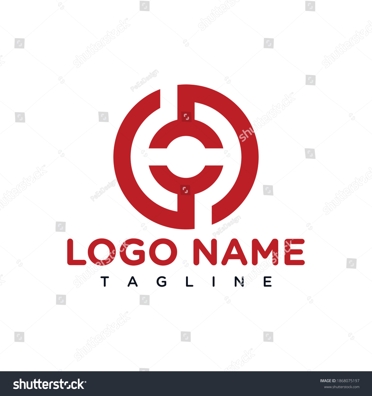Logotipo de intersección de la línea: vector de stock (libre de ...