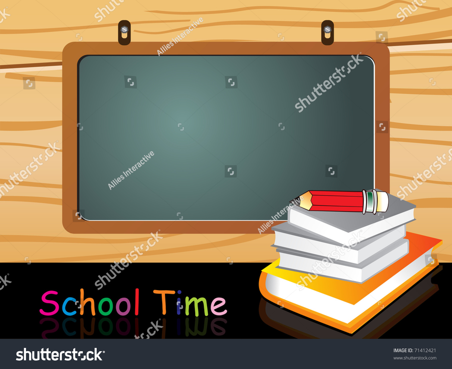 Abstract Classroom Background Notebook Pencils Stock Vector (Royalty ...